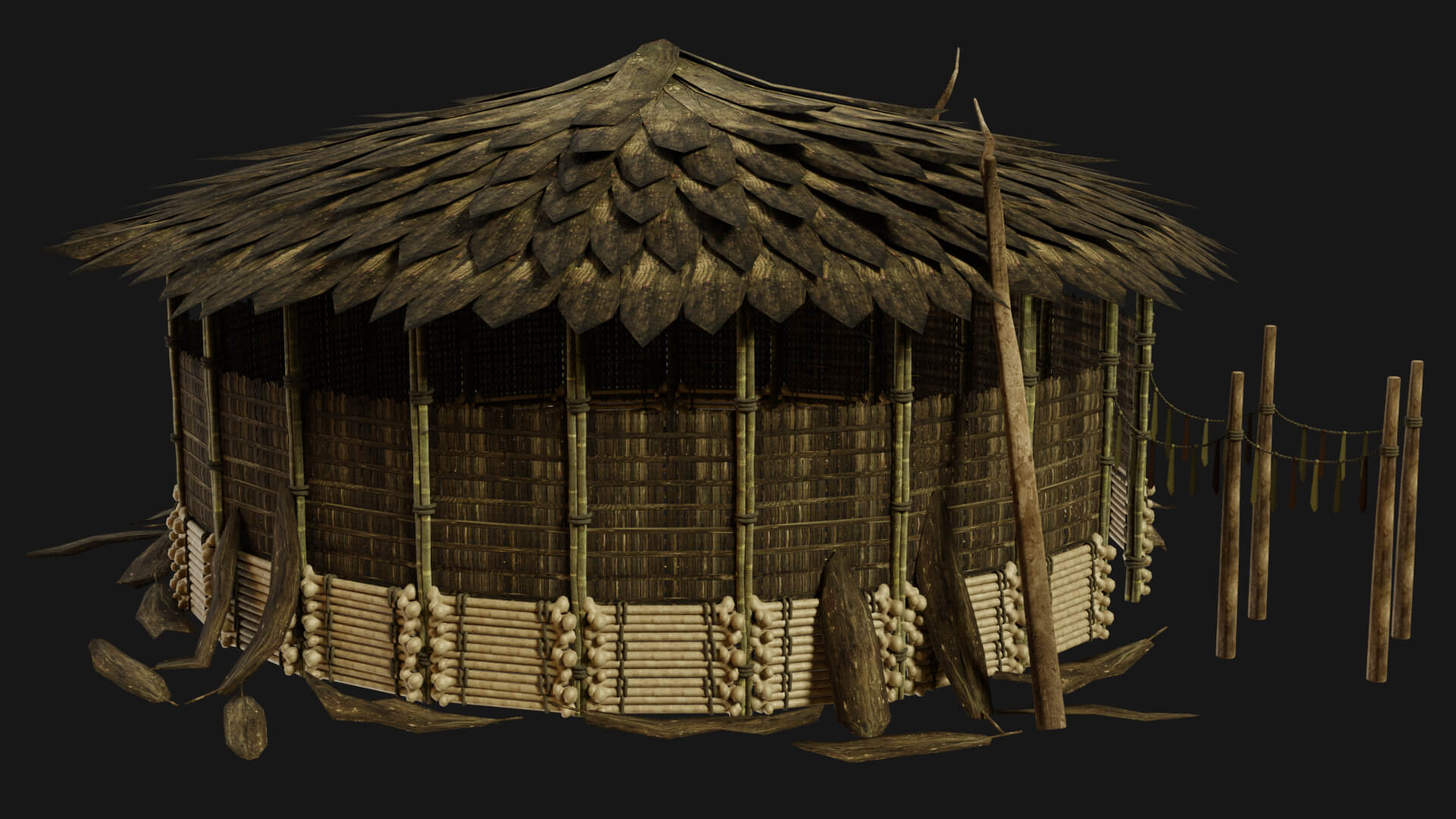 Jungle Swamp Shaman Tent Hut Collection - 3D Model by Enterables