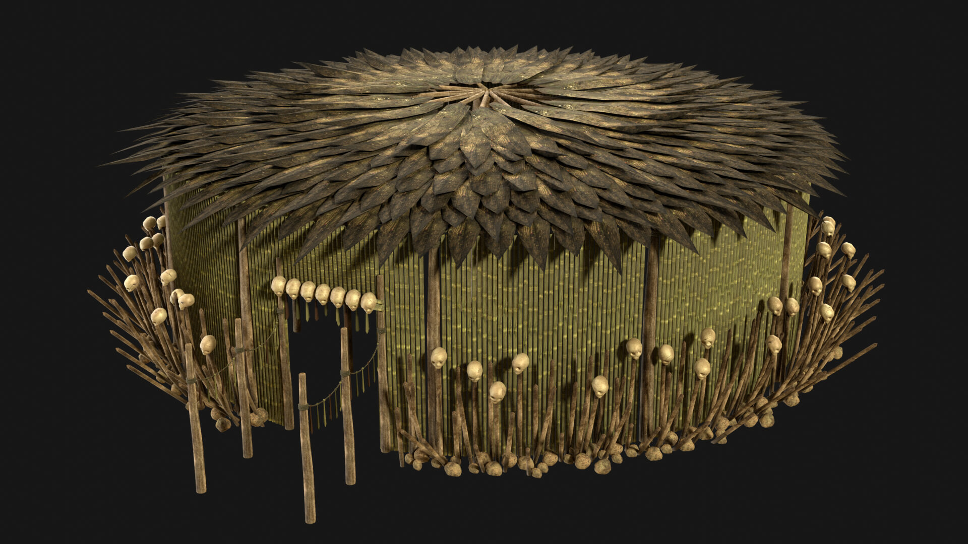 Jungle Swamp Shaman Tent Hut Collection - 3D Model by Enterables