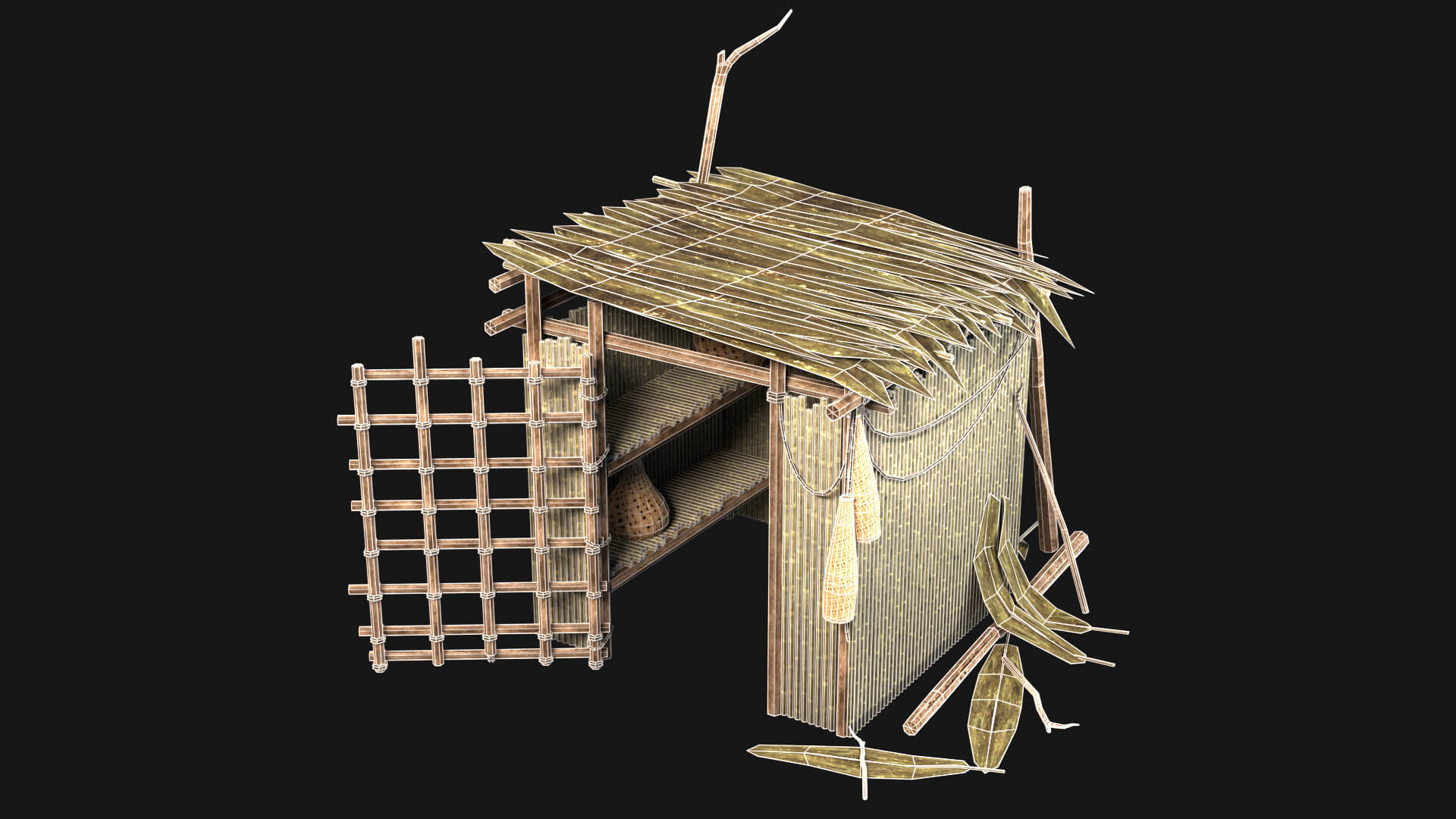 Jungle Swamp Storage Hut Collection - 3D Model by Enterables