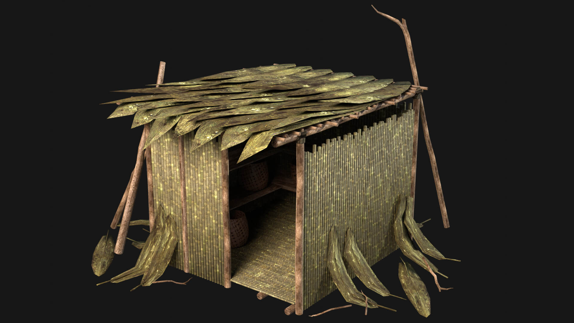 Jungle Swamp Storage Hut Collection - 3D Model by Enterables