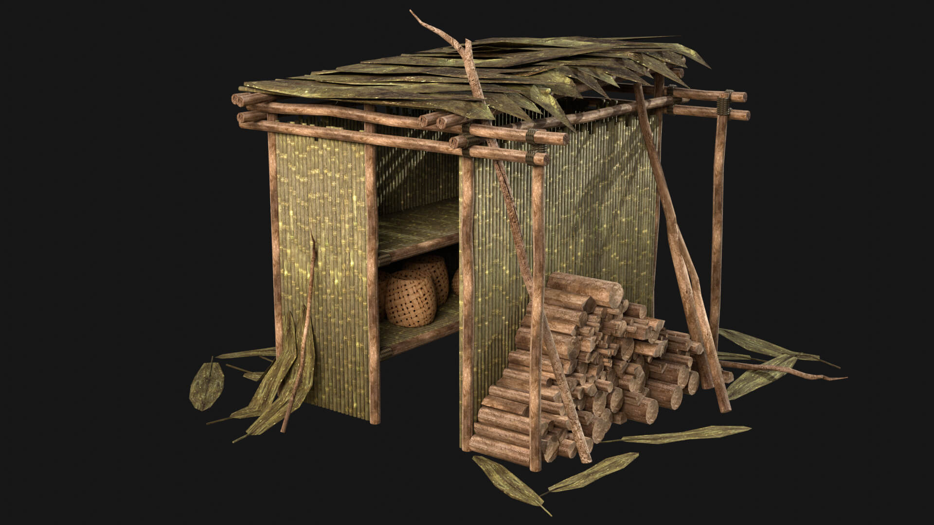 Jungle Swamp Storage Hut Collection - 3D Model by Enterables
