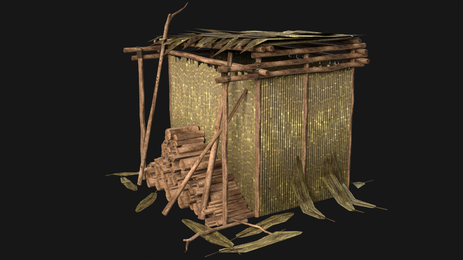 Jungle Swamp Storage Hut Collection - 3D Model by Enterables