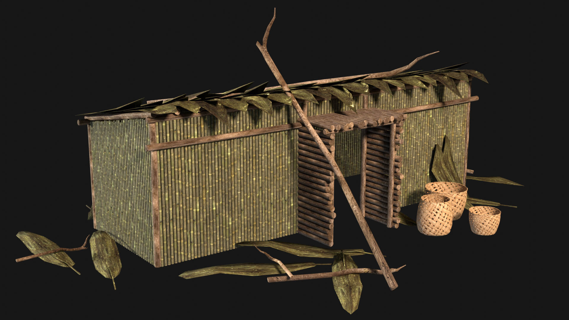Jungle Swamp Storage Hut Collection - 3D Model by Enterables