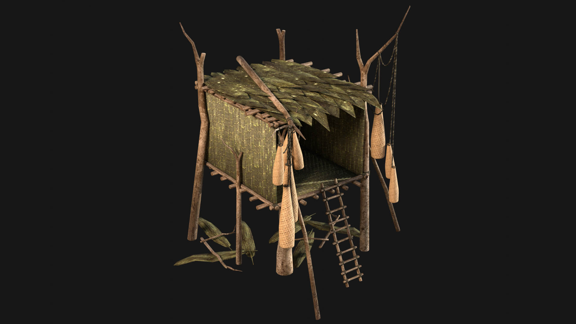 Jungle Swamp Storage Hut Collection - 3D Model by Enterables