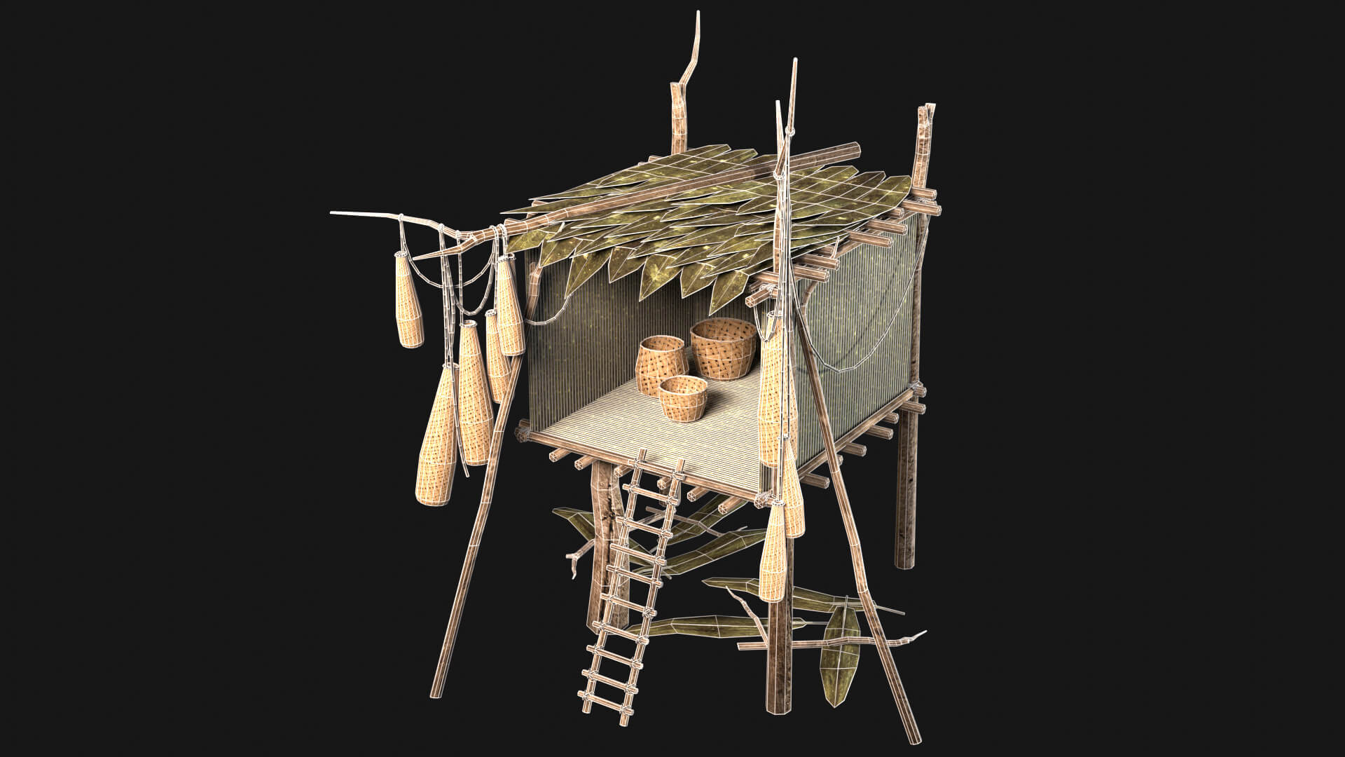 Jungle Swamp Storage Hut Collection - 3D Model by Enterables