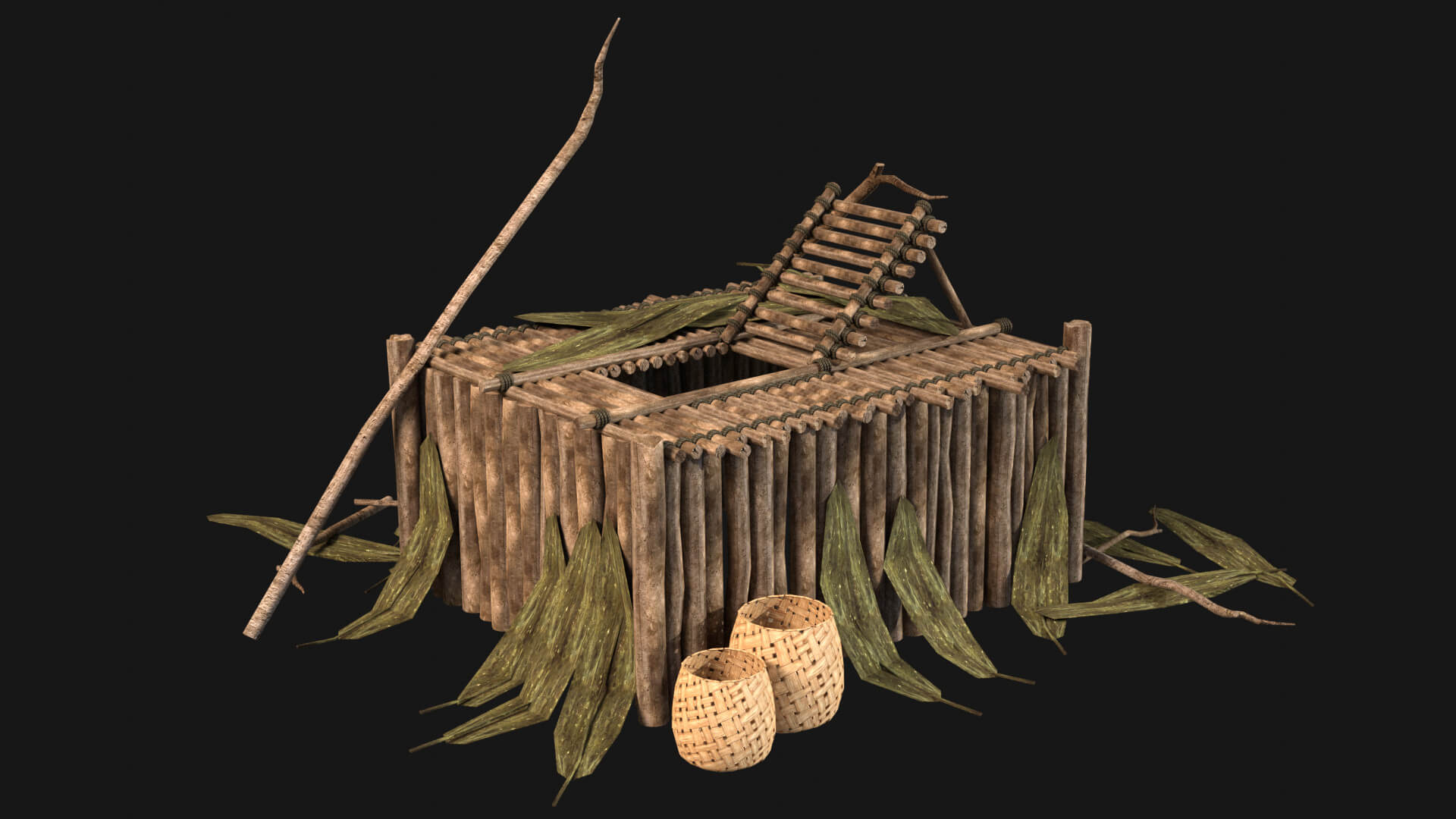 Jungle Swamp Storage Hut Collection - 3D Model by Enterables