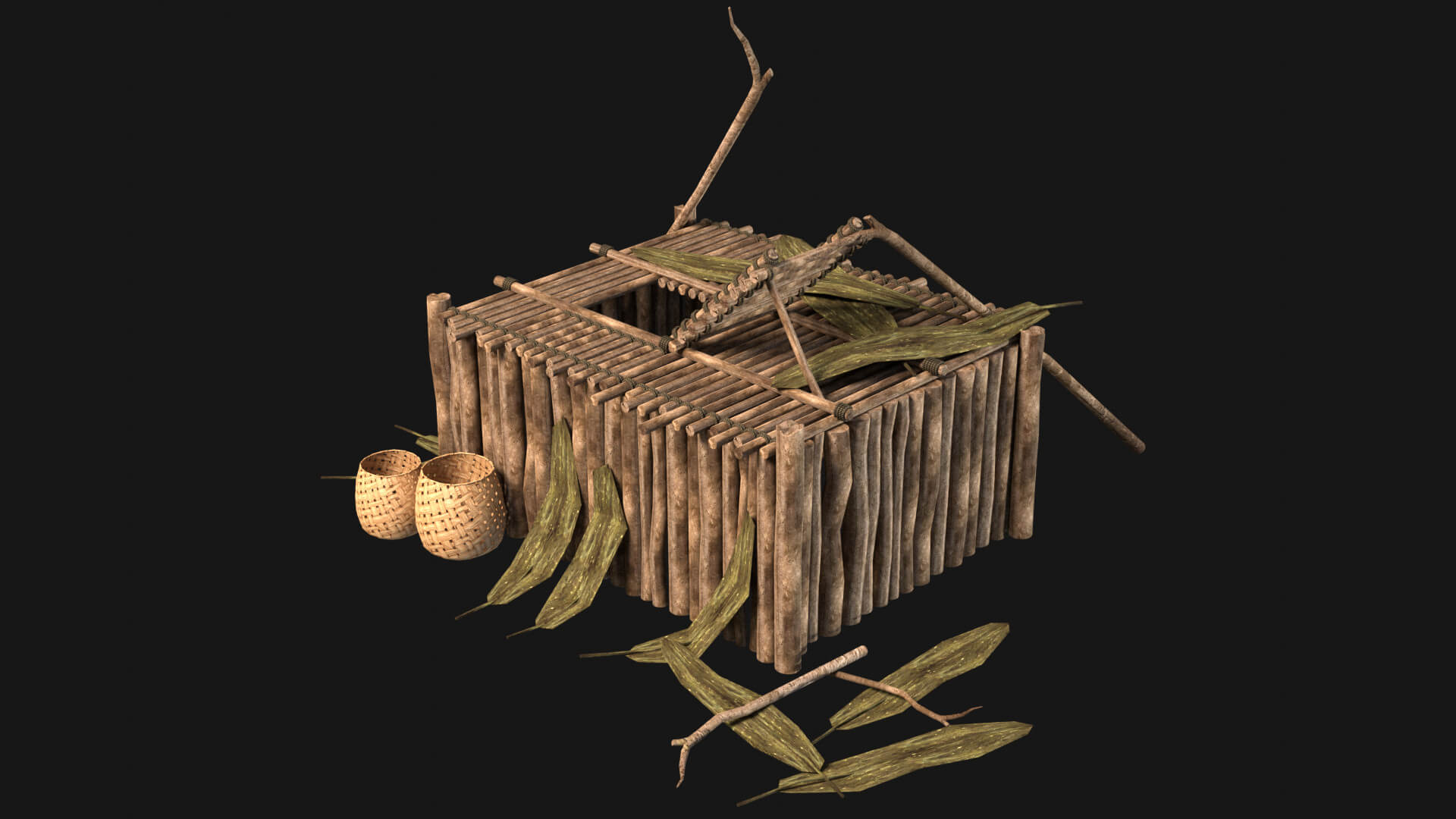 Jungle Swamp Storage Hut Collection - 3D Model by Enterables