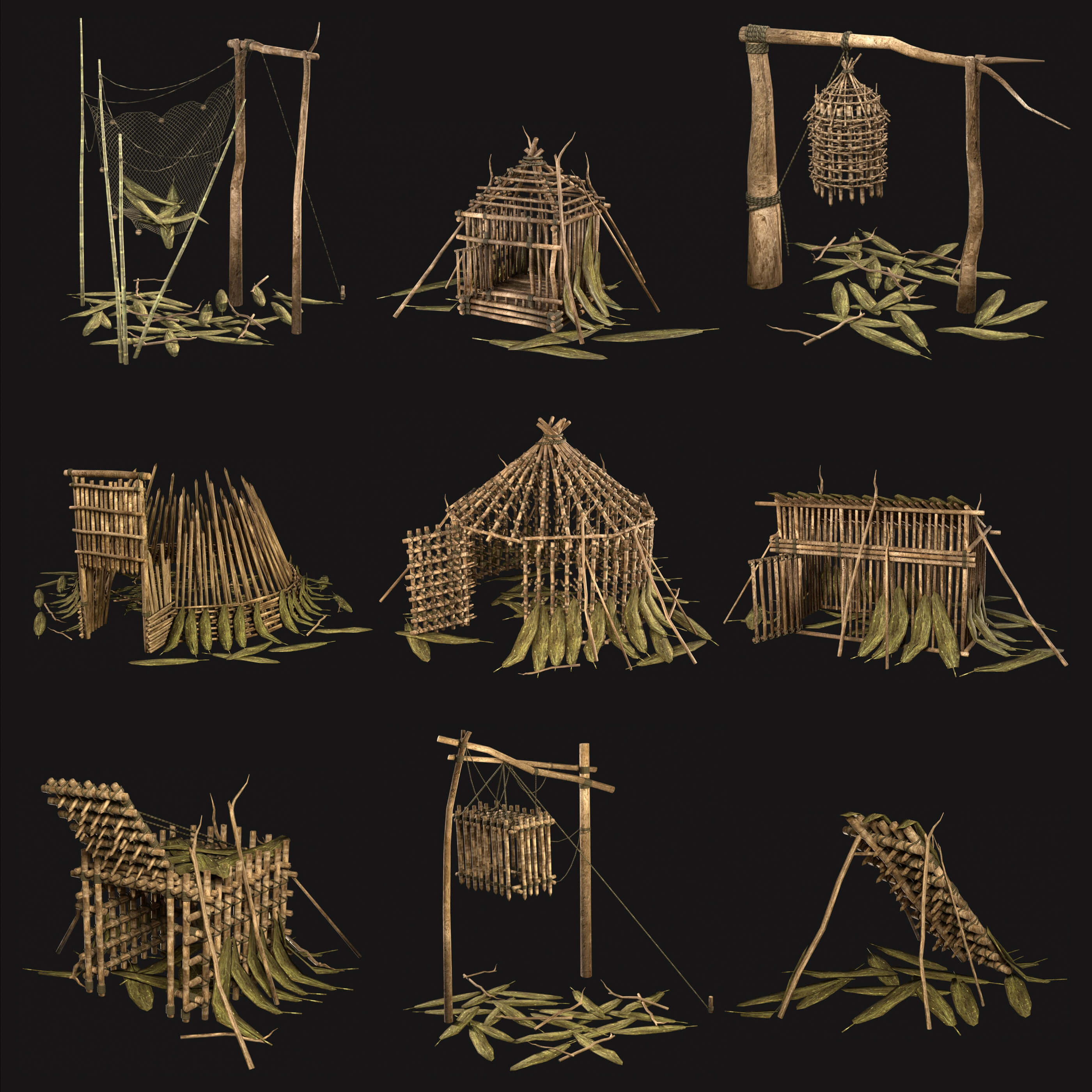 Jungle Swamp Trap Snare Collection - 3D Model by Enterables