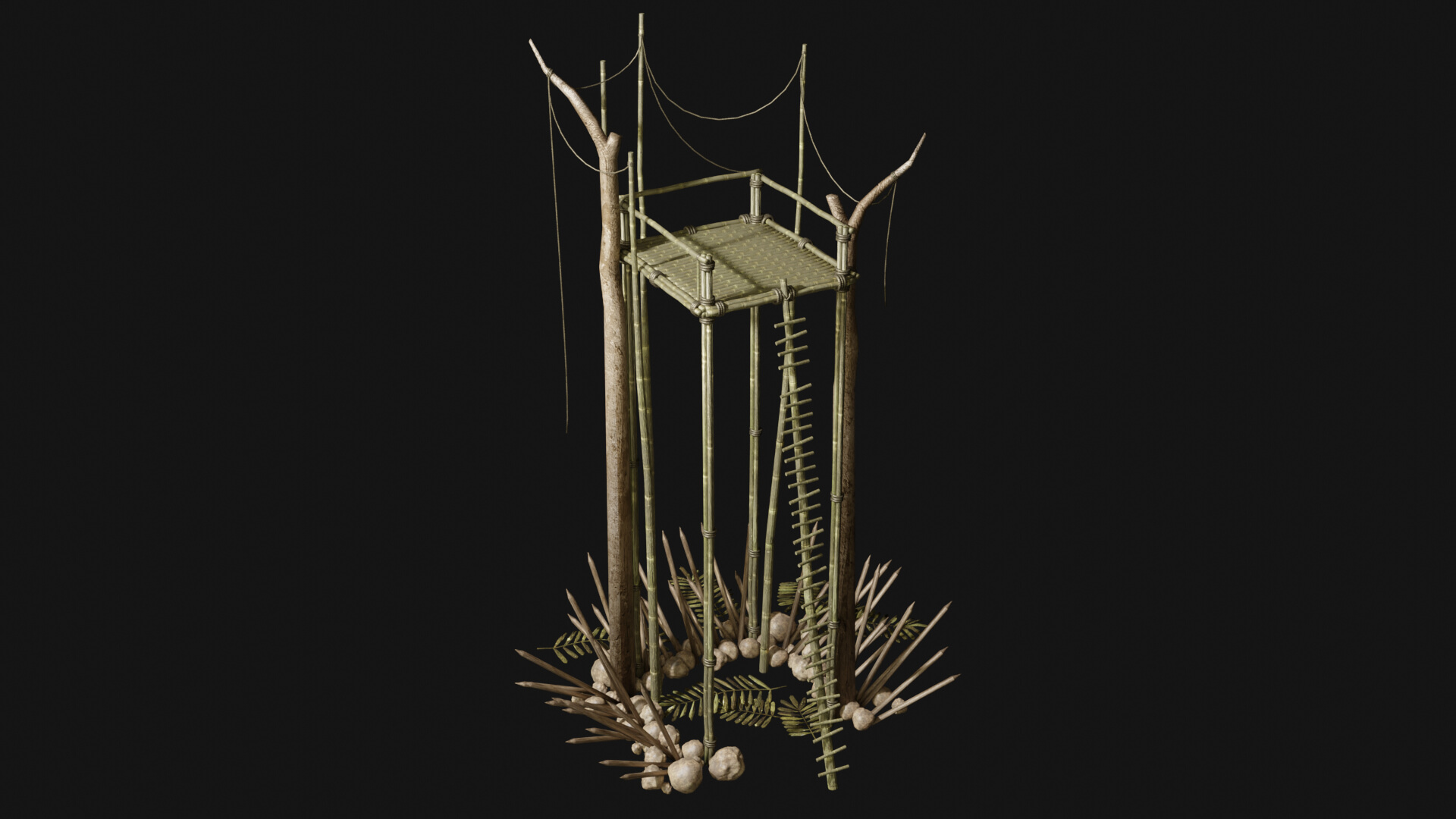 Jungle Swamp Watchtower Scout Tower Collection - 3D Model by Enterables