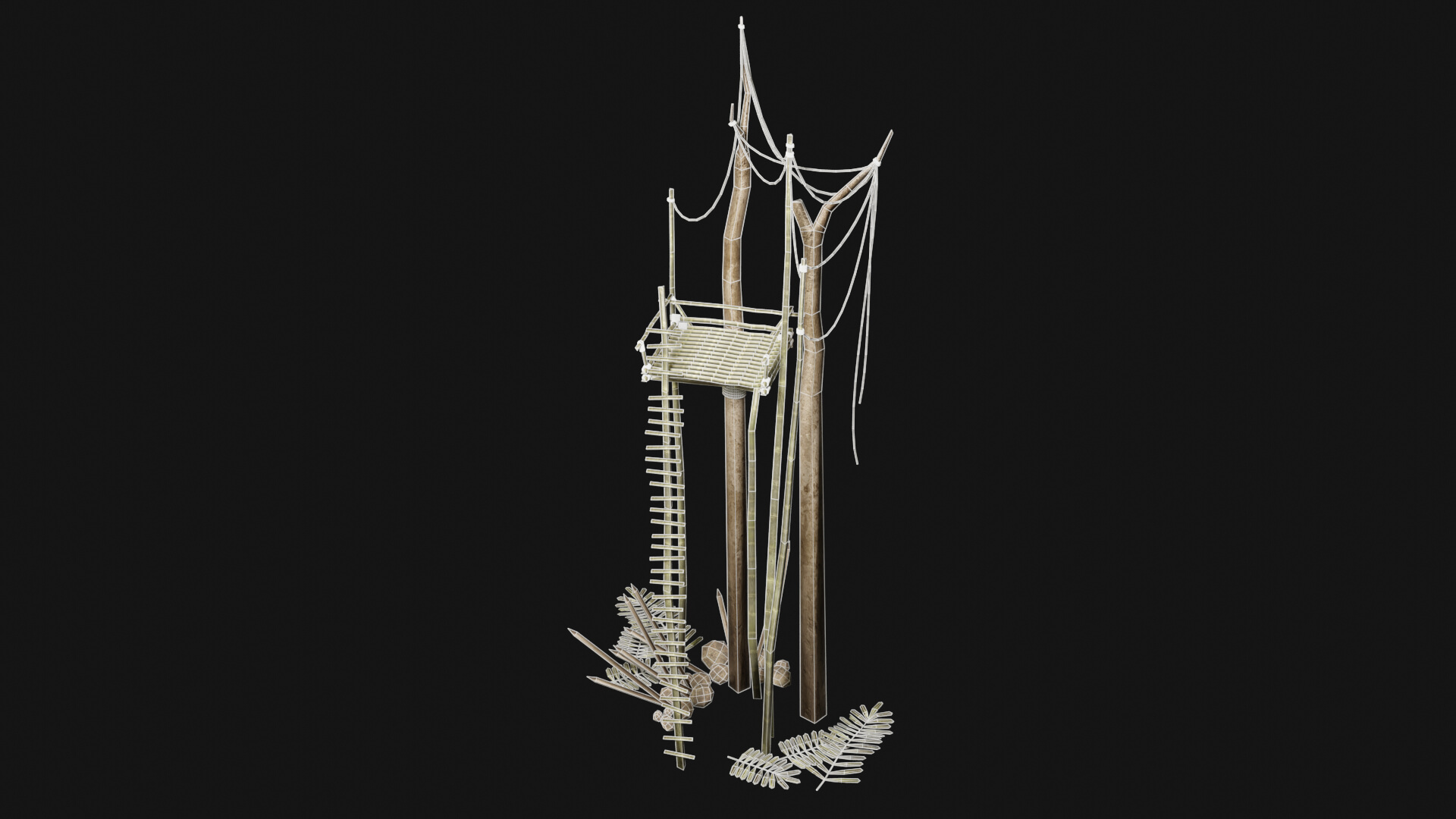 Jungle Swamp Watchtower Scout Tower Collection - 3D Model by Enterables