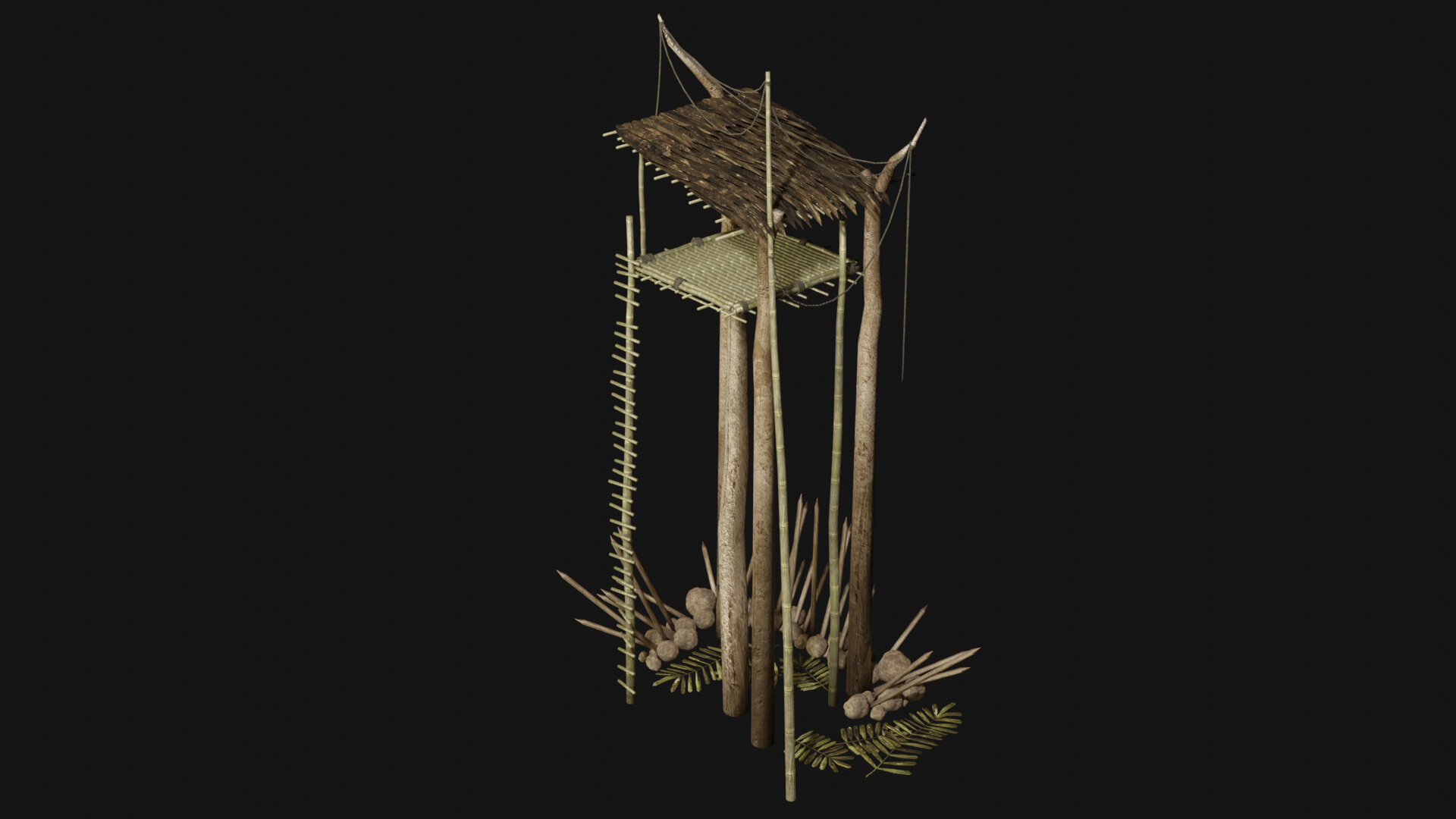 Jungle Swamp Watchtower Scout Tower Collection - 3D Model by Enterables
