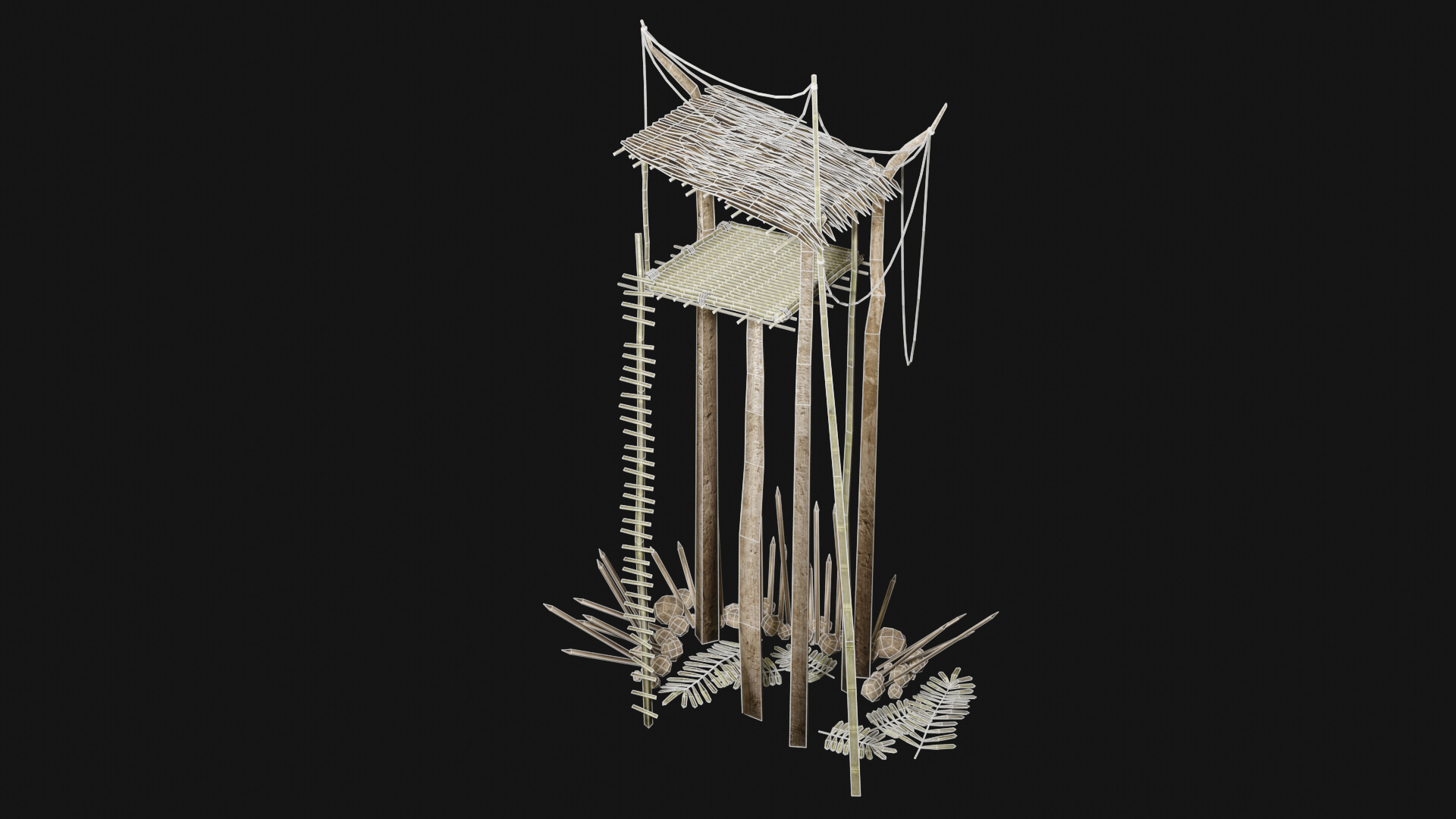 Jungle Swamp Watchtower Scout Tower Collection - 3D Model by Enterables