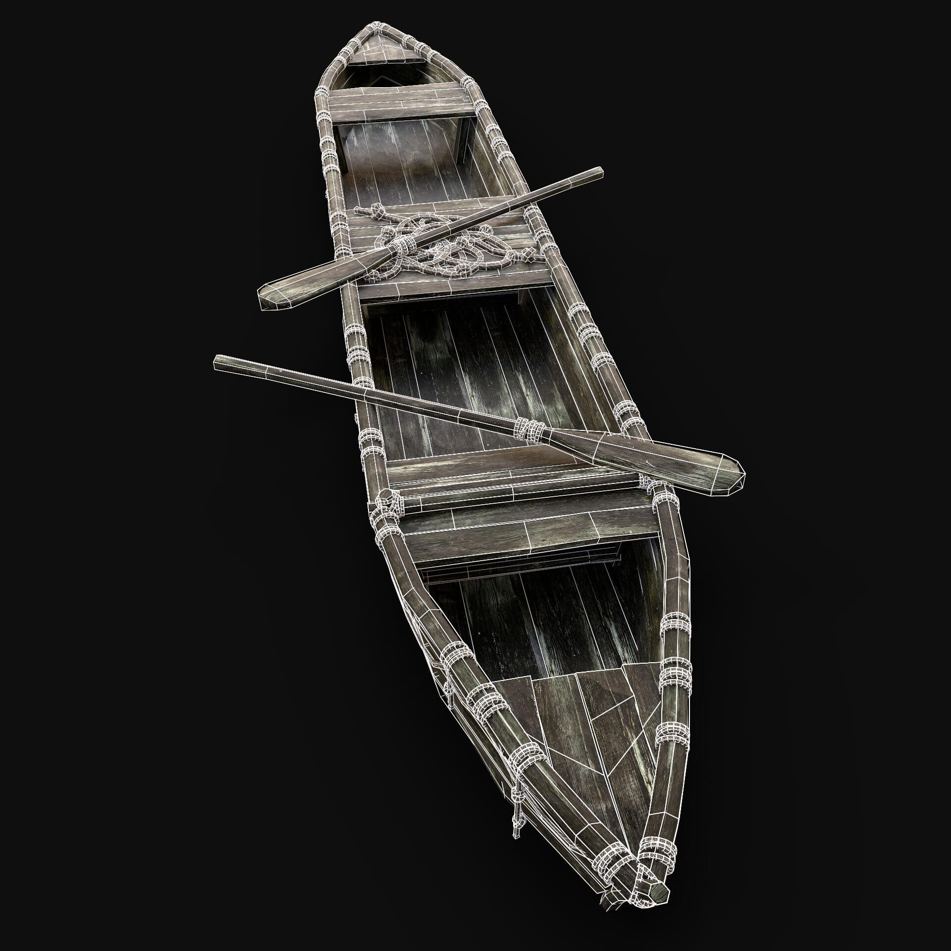 Long Wooden Boat - 3D Model by Enterables