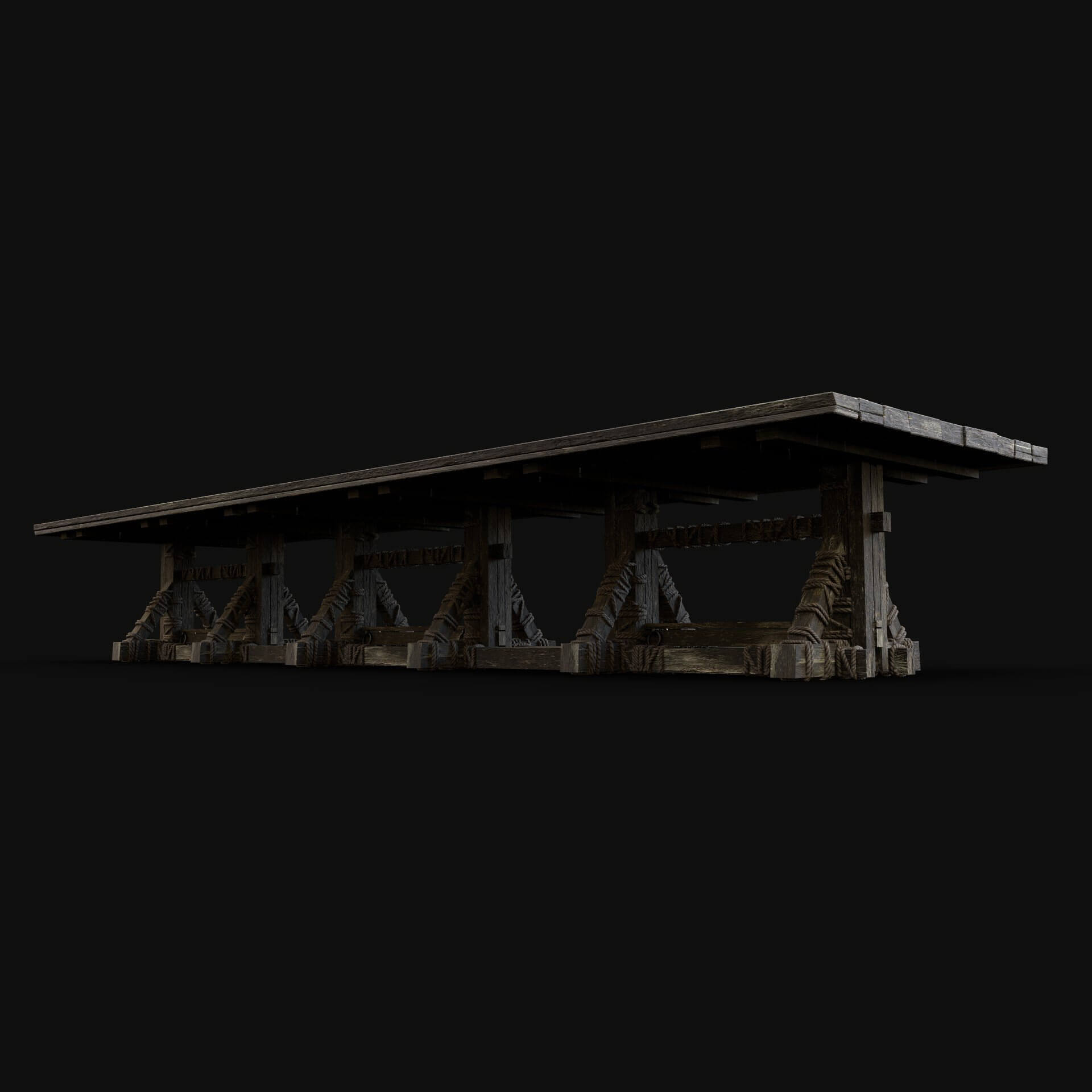 Wooden Tavern Table - 3D Model by Enterables