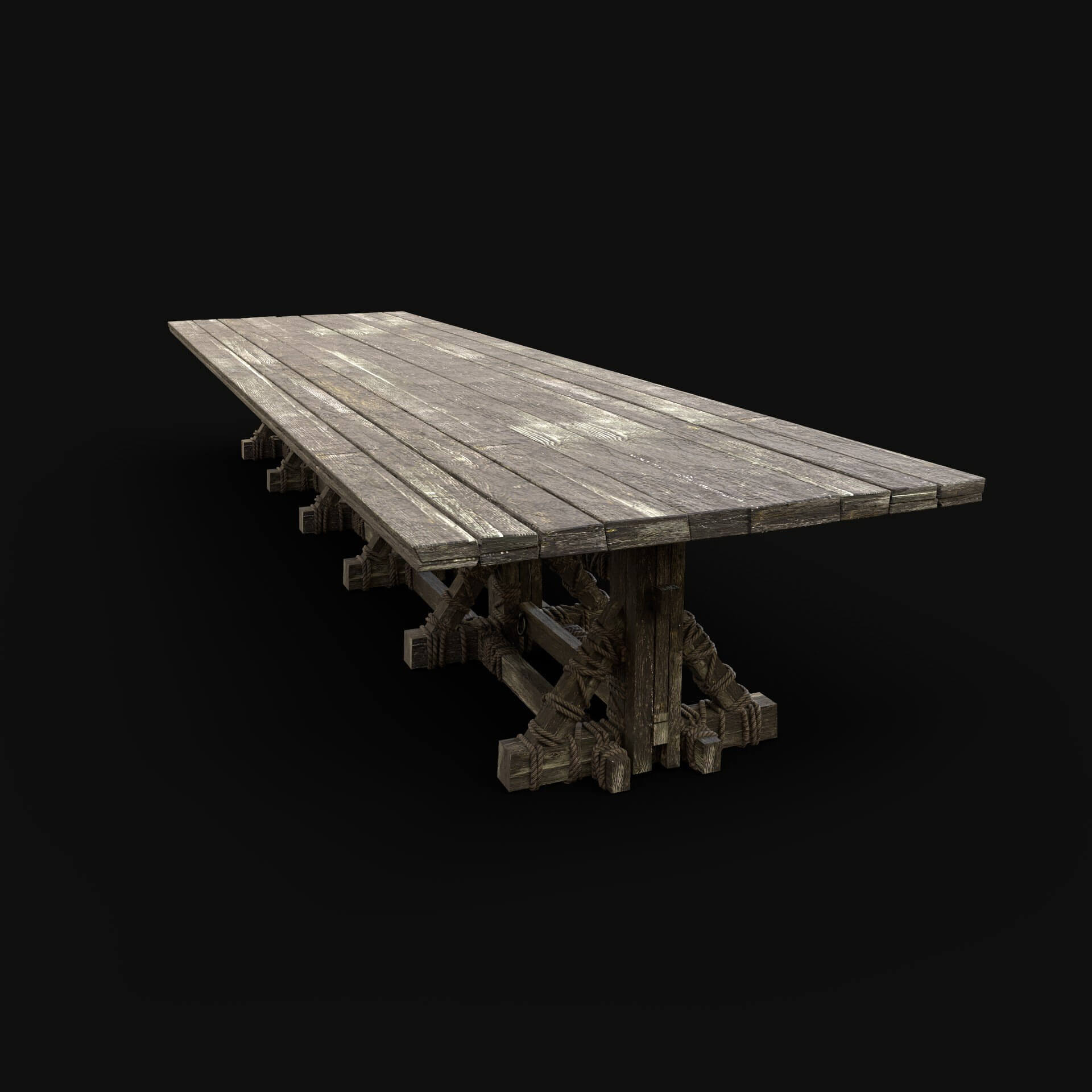 Wooden Tavern Table - 3D Model by Enterables