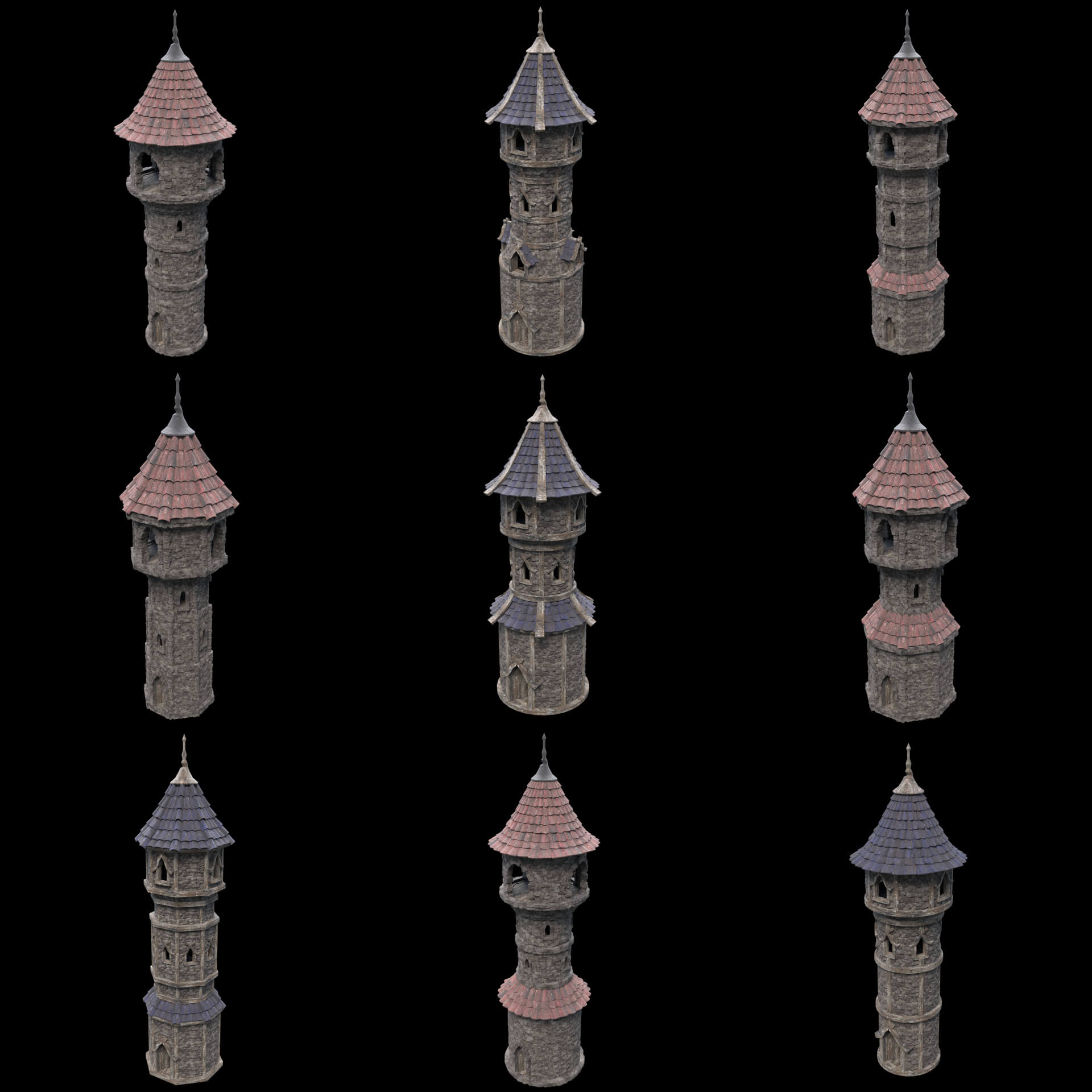 Mage Wizard Tower Collection - 3D Model by Enterables