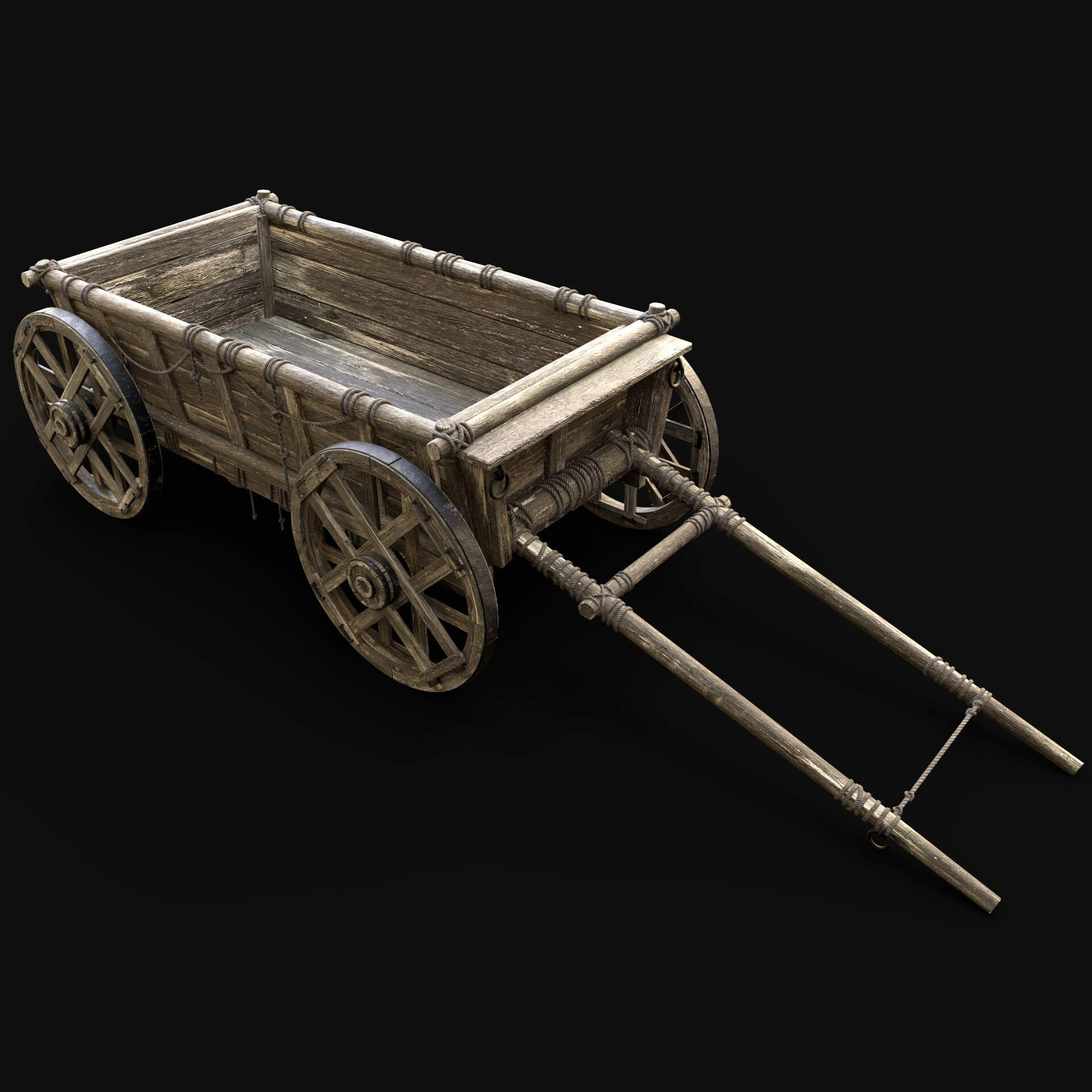 Medieval Wooden Cart - 3D Model by Enterables