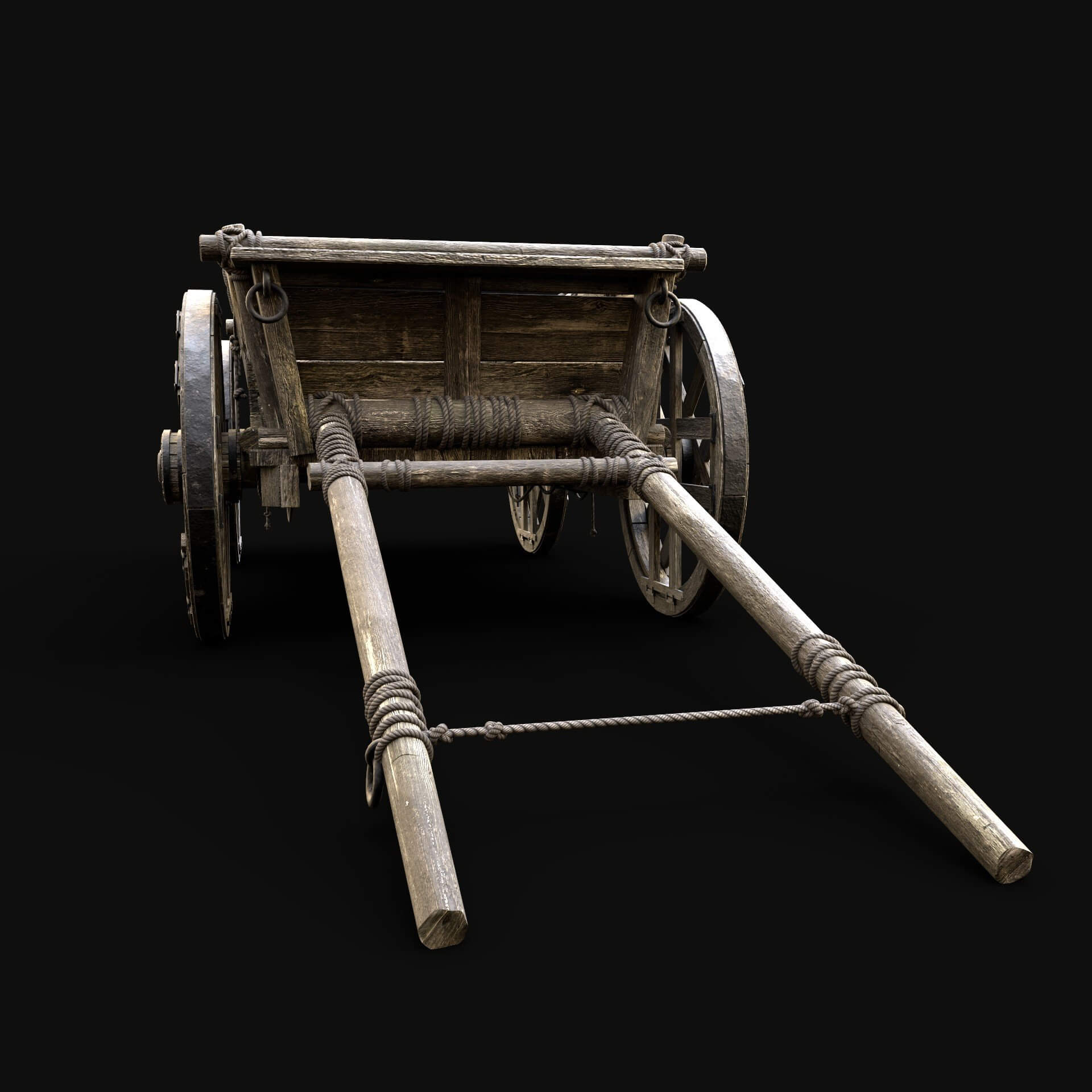 Medieval Wooden Cart - 3D Model by Enterables