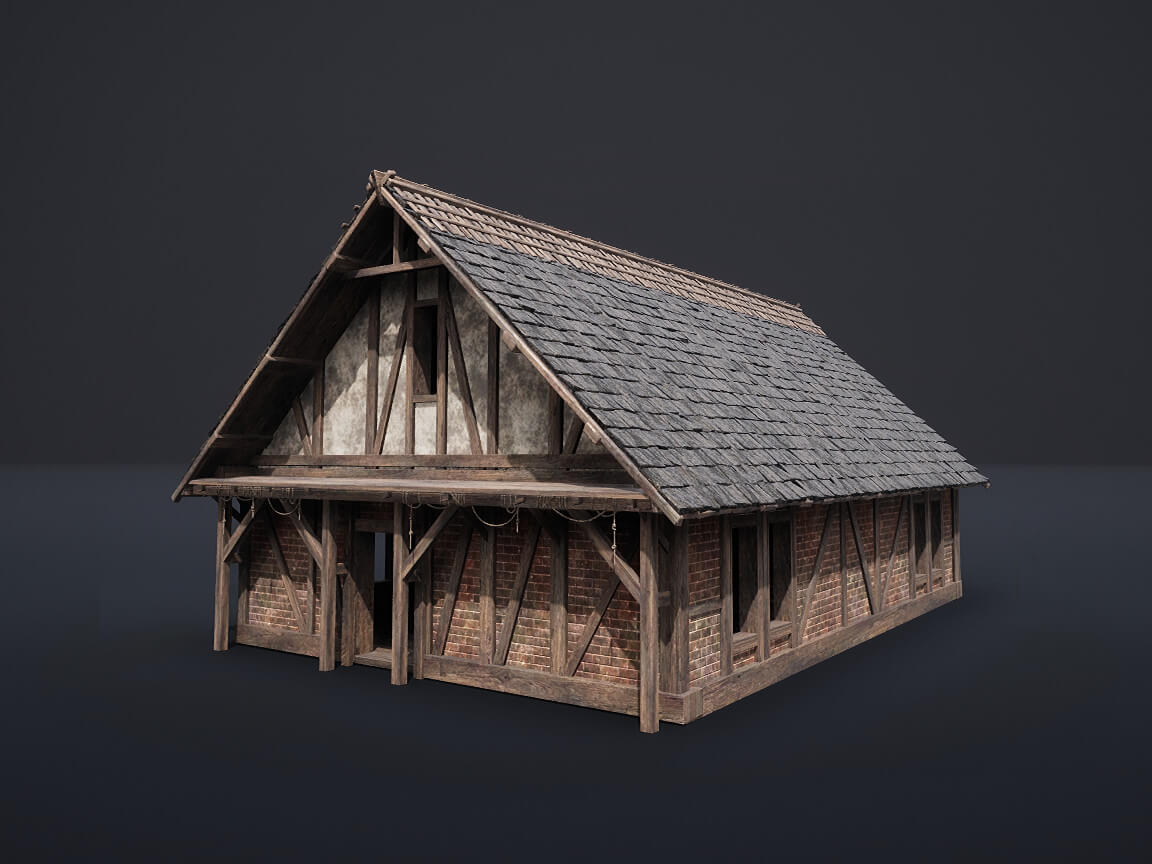 Medieval Cottage House - 3D Model by Enterables