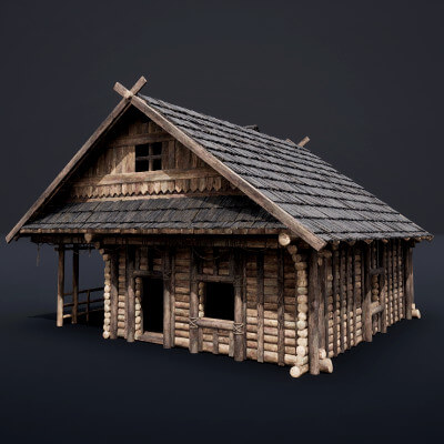 Medieval Cottage House - 3D Model by Enterables