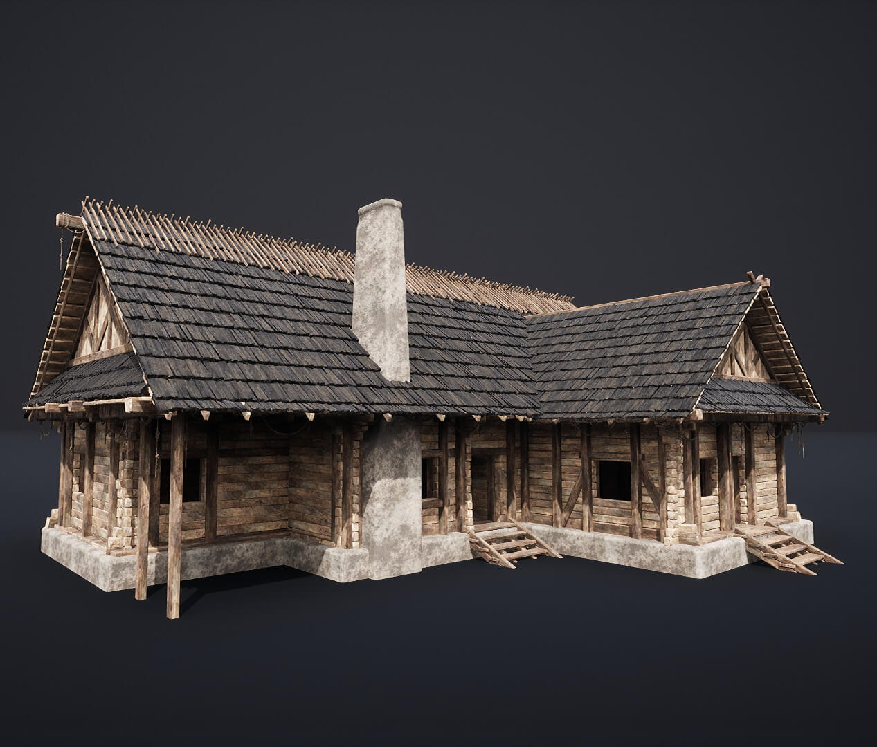 Medieval Cottage House - 3D Model by Enterables