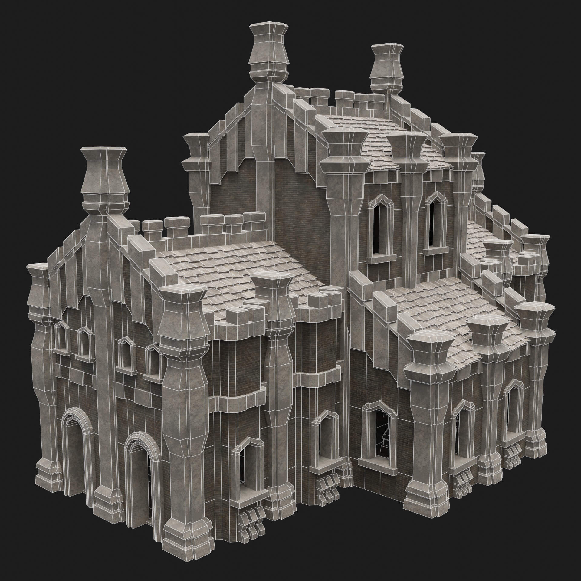 Medieval Gothic Church Collection - 3D Model by Enterables