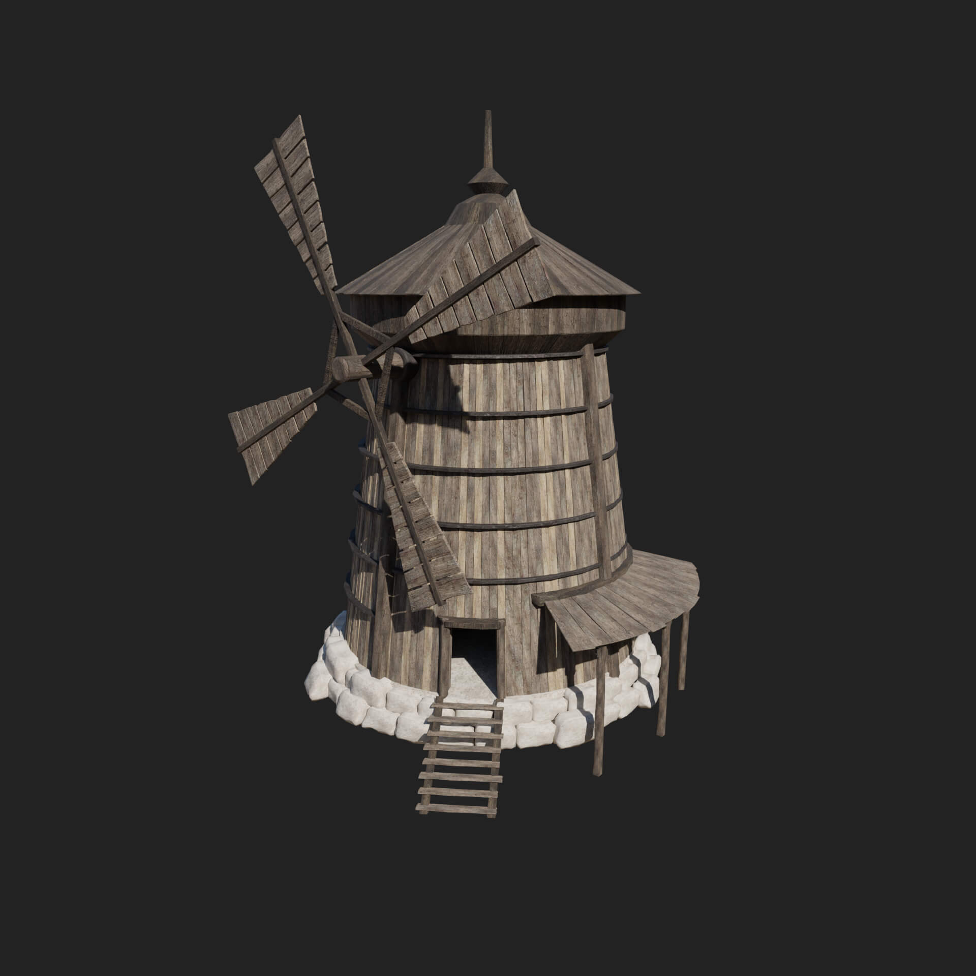 Medieval Mill Windmill Watermill Collection - 3D Model by Enterables