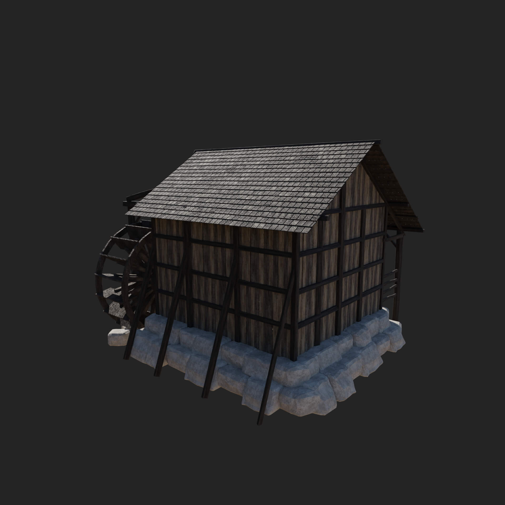 Medieval Mill Windmill Watermill Collection - 3D Model by Enterables