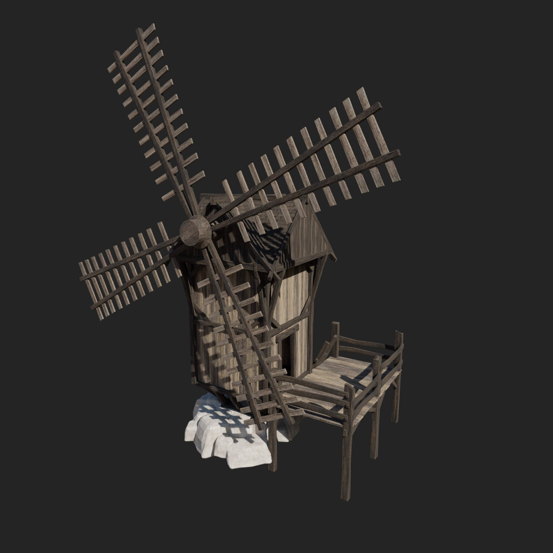 Medieval Mill Windmill Watermill Collection - 3D Model by Enterables