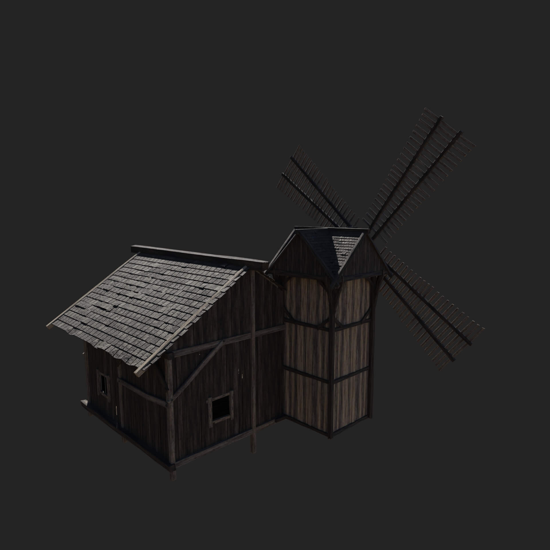 Medieval Mill Windmill Watermill Collection - 3D Model by Enterables