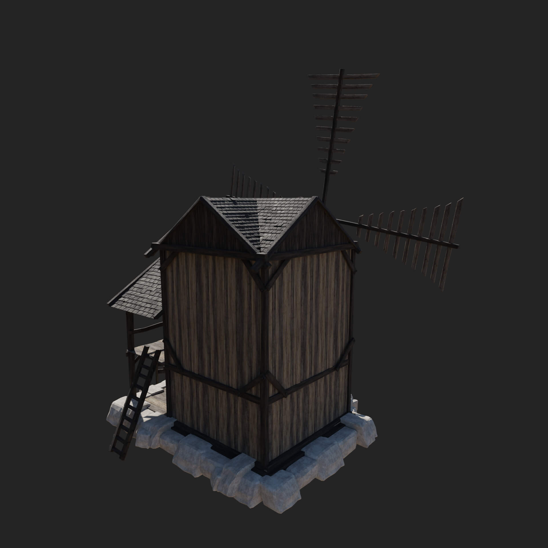 Medieval Mill Windmill Watermill Collection - 3D Model by Enterables