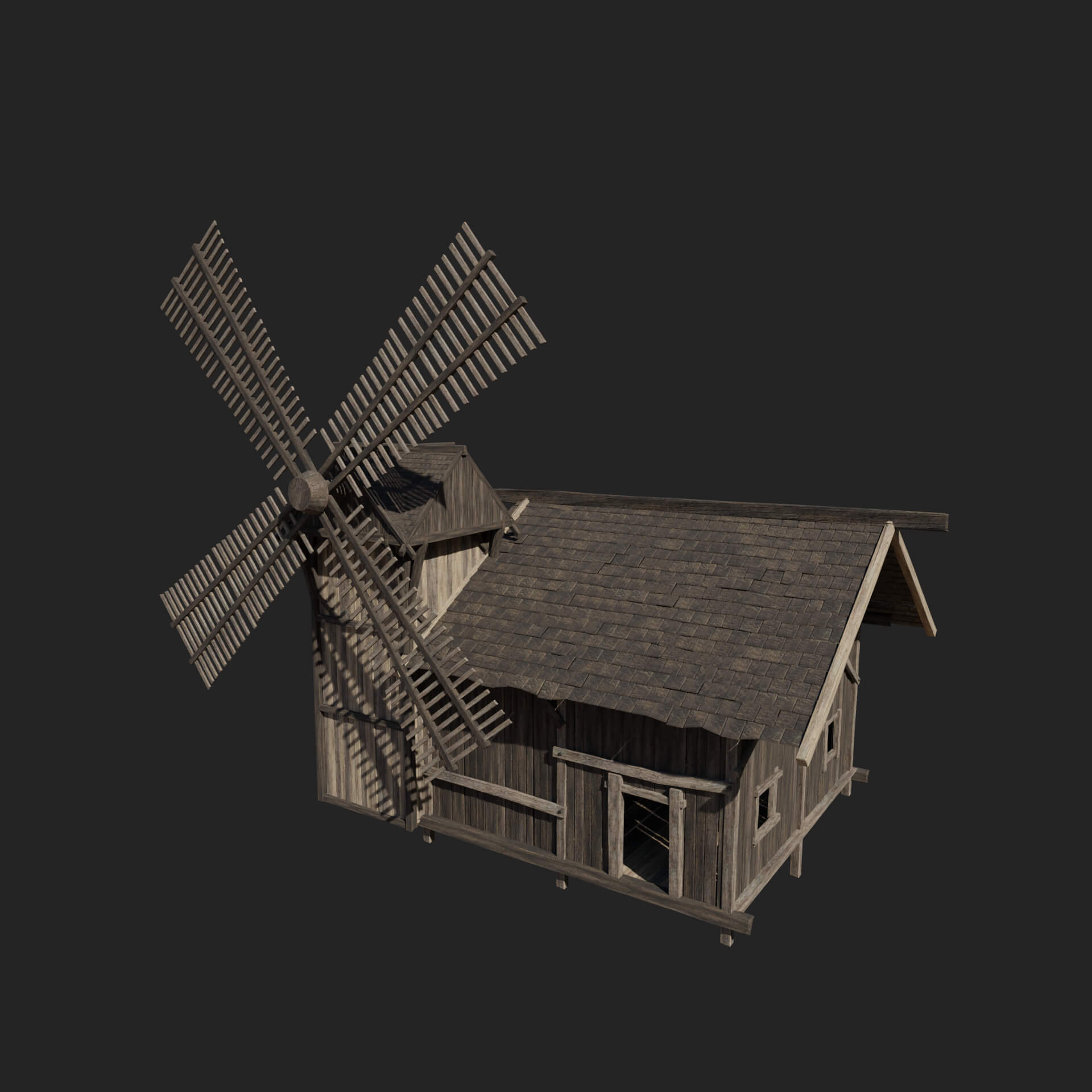 Medieval Mill Windmill Watermill Collection - 3D Model by Enterables