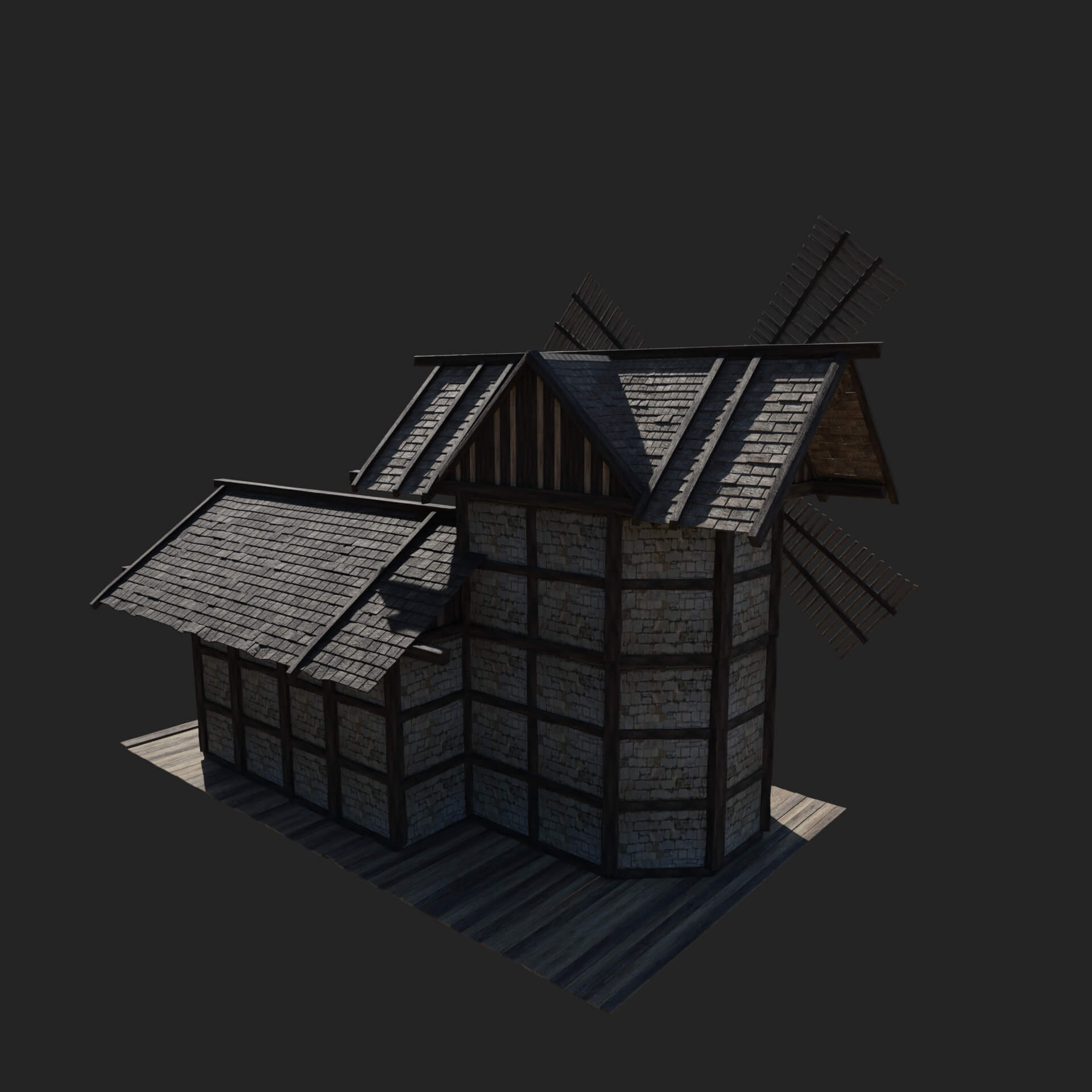 Medieval Mill Windmill Watermill Collection - 3D Model by Enterables