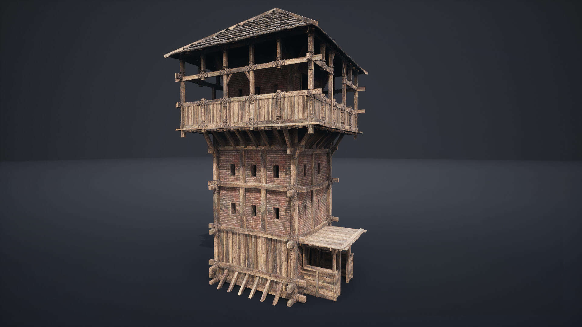 Medieval Watchtowers and Platforms Collection - 3D Model by Enterables