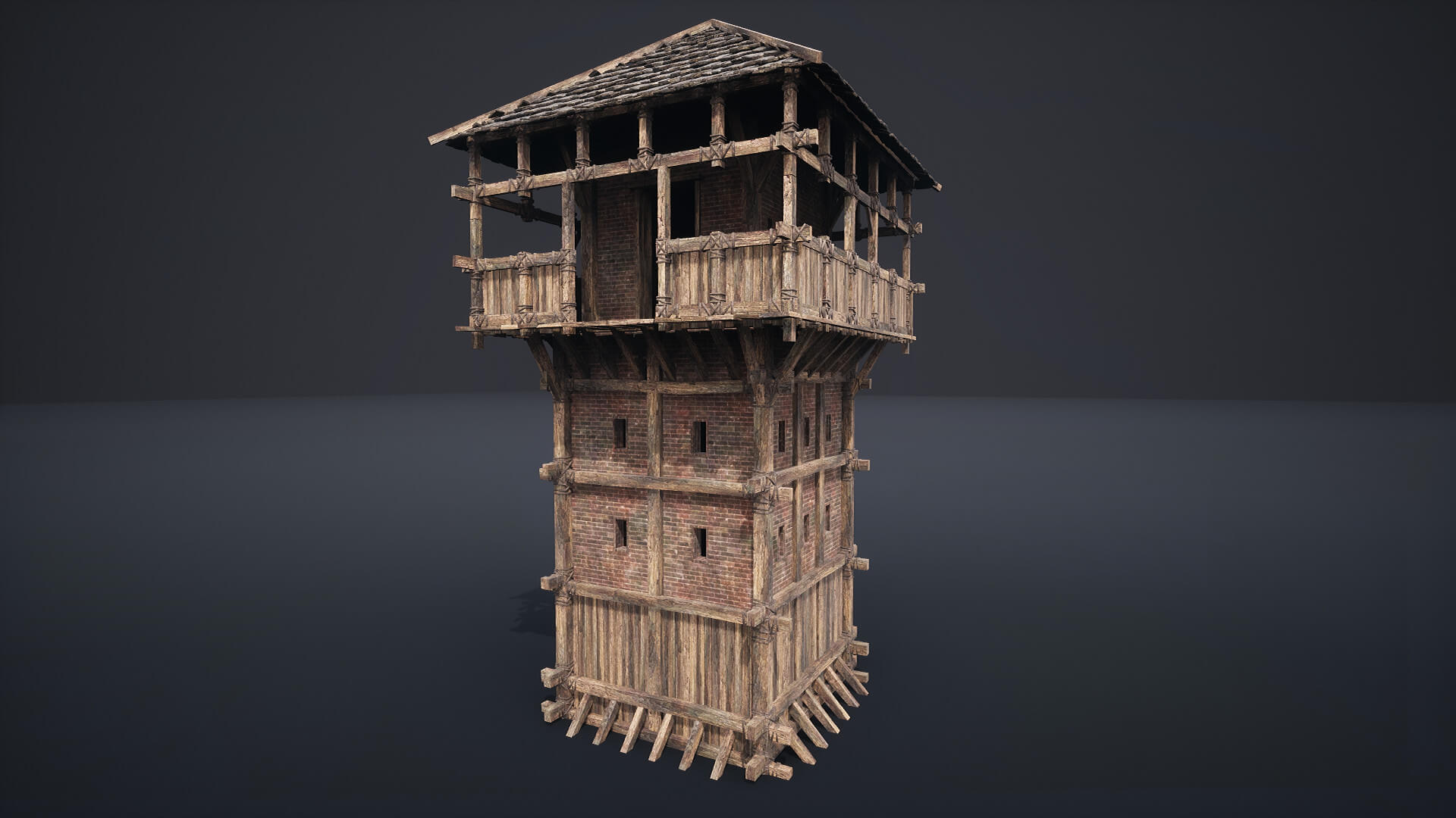 Medieval Watchtowers and Platforms Collection - 3D Model by Enterables