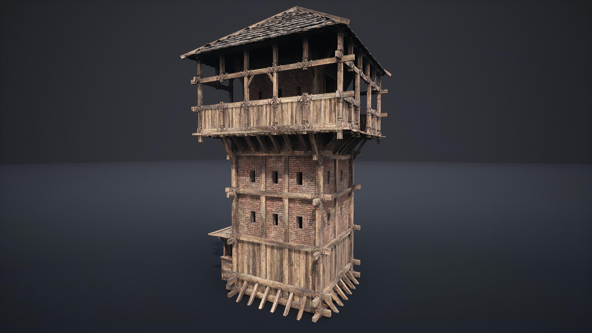 Medieval Watchtowers and Platforms Collection - 3D Model by Enterables