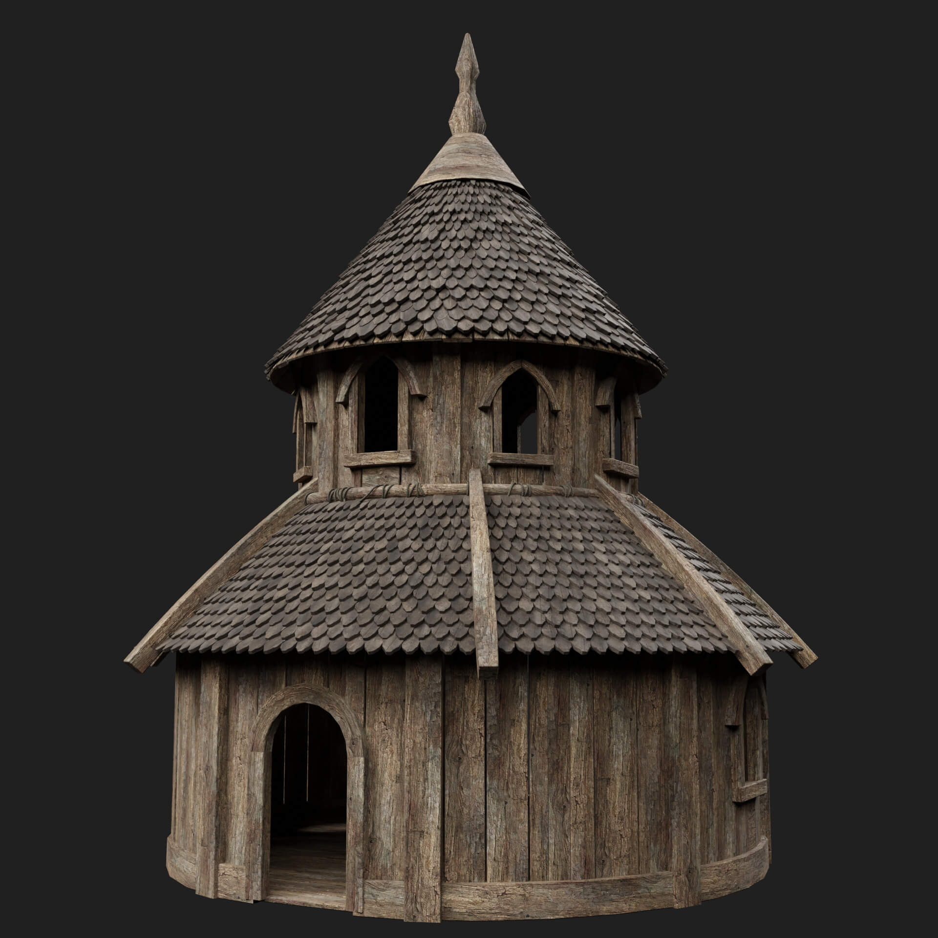 Medieval Wooden Viking Gothic Church Collection - 3D Model by Enterables