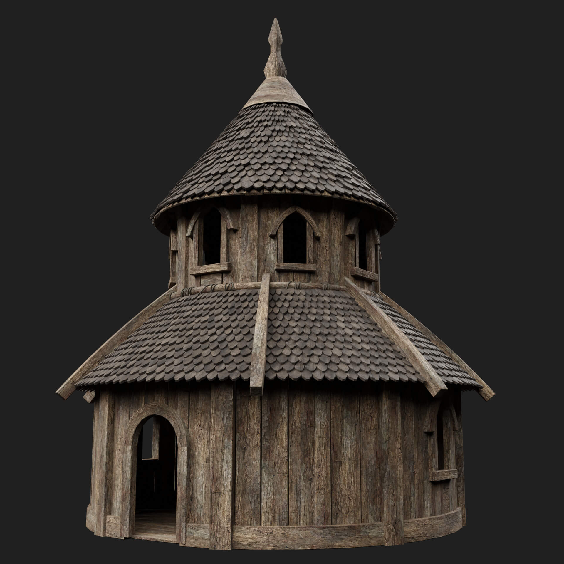 Medieval Wooden Viking Gothic Church Collection - 3D Model by Enterables