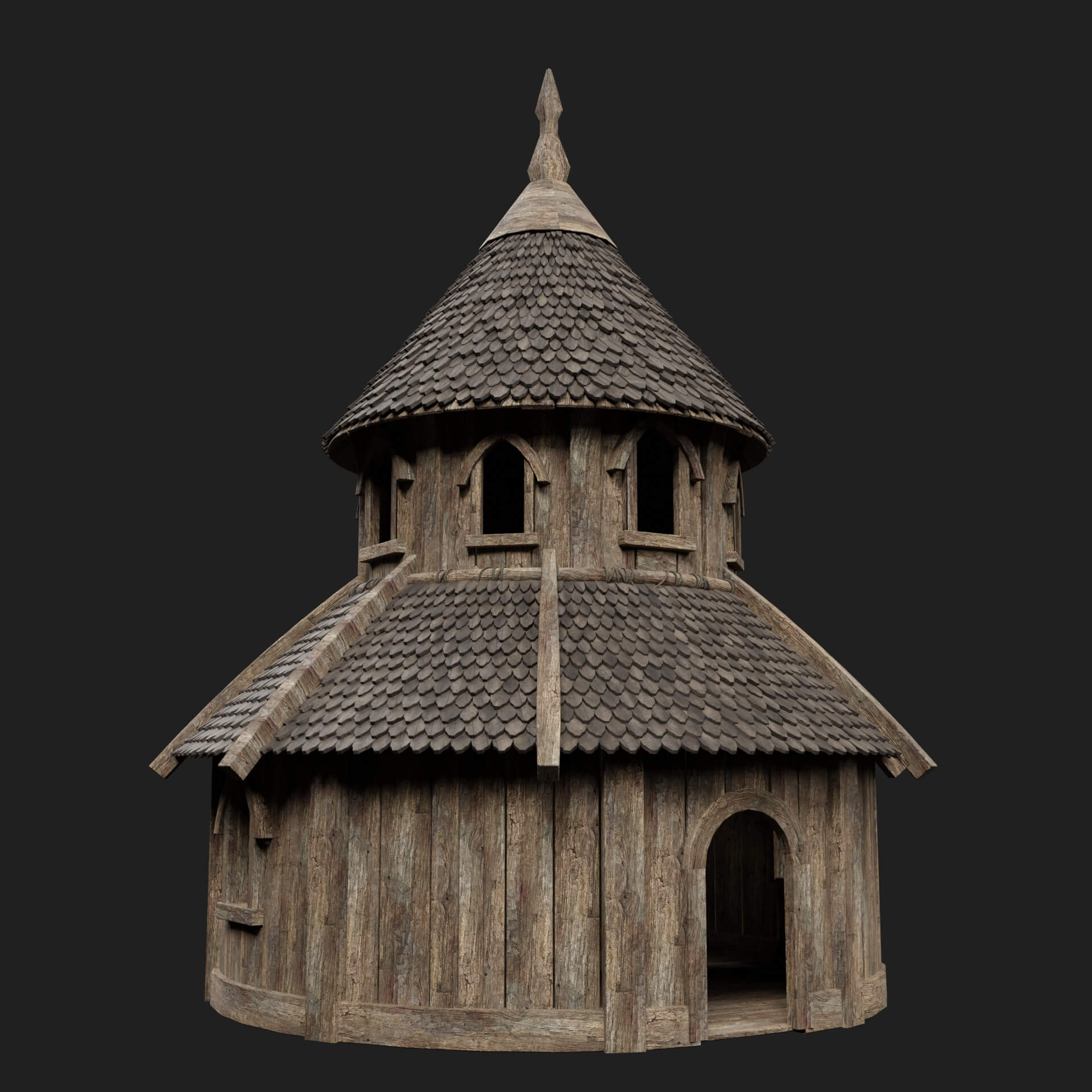 Medieval Wooden Viking Gothic Church Collection - 3D Model by Enterables