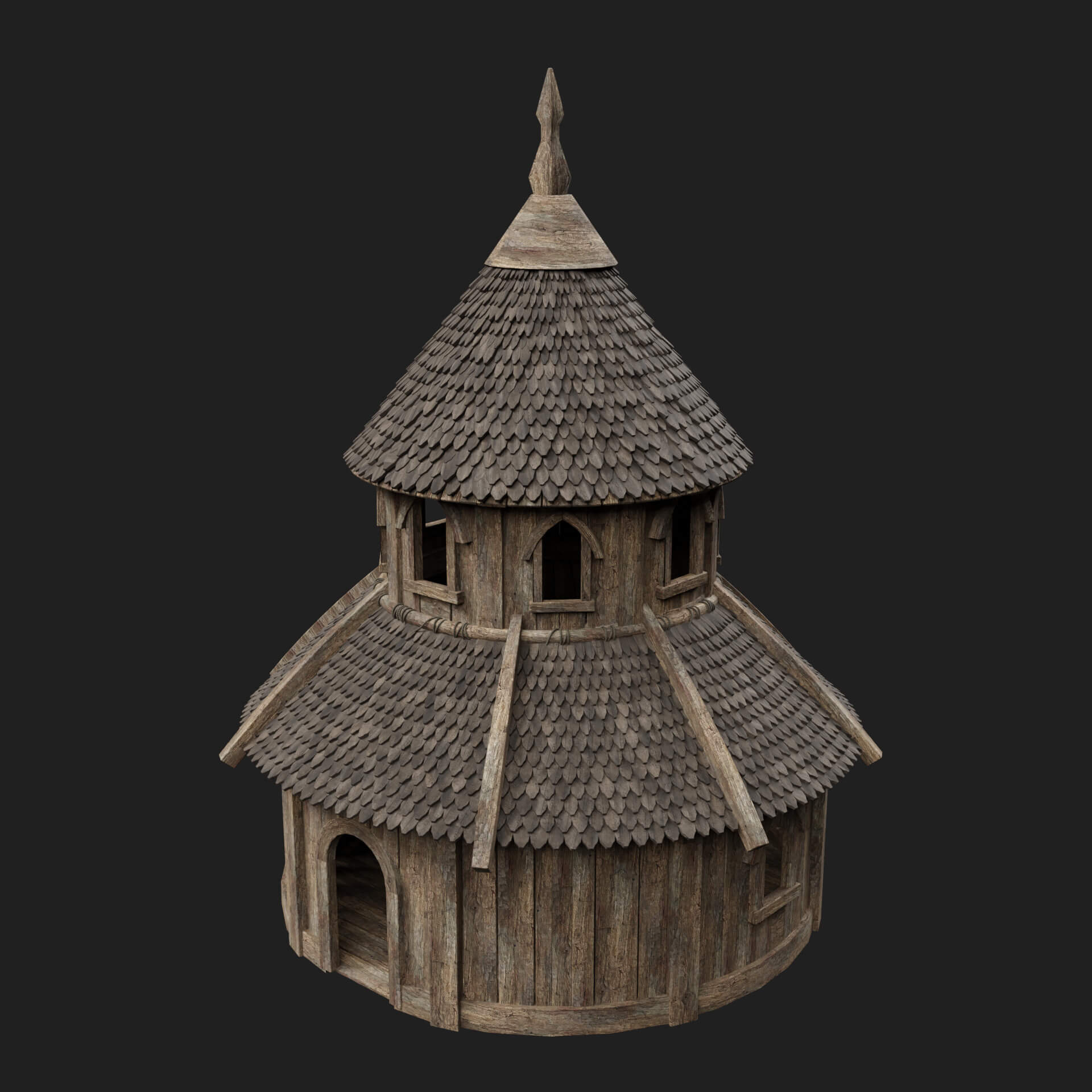 Medieval Wooden Viking Gothic Church Collection - 3D Model by Enterables