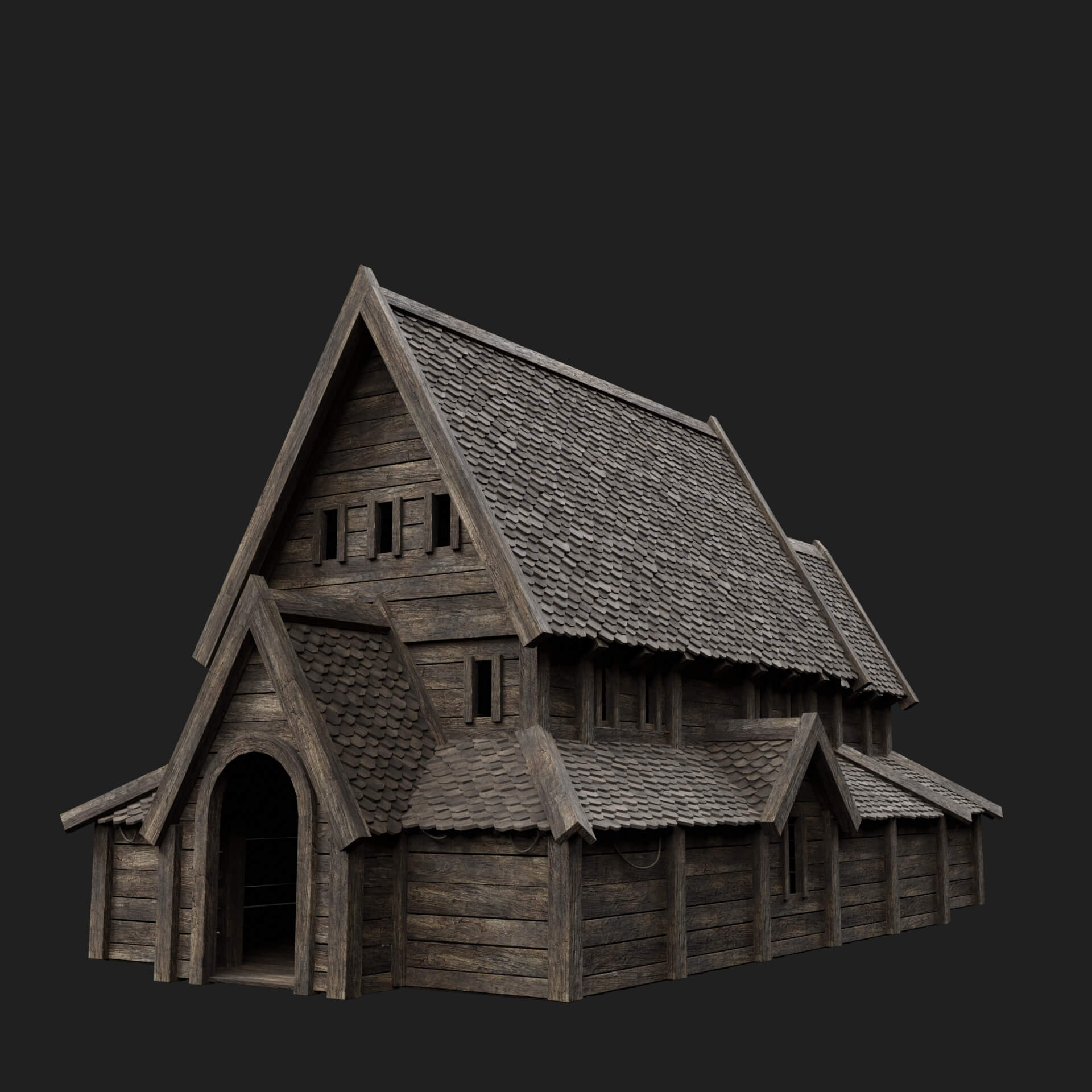 Medieval Wooden Viking Gothic Church Collection - 3D Model by Enterables