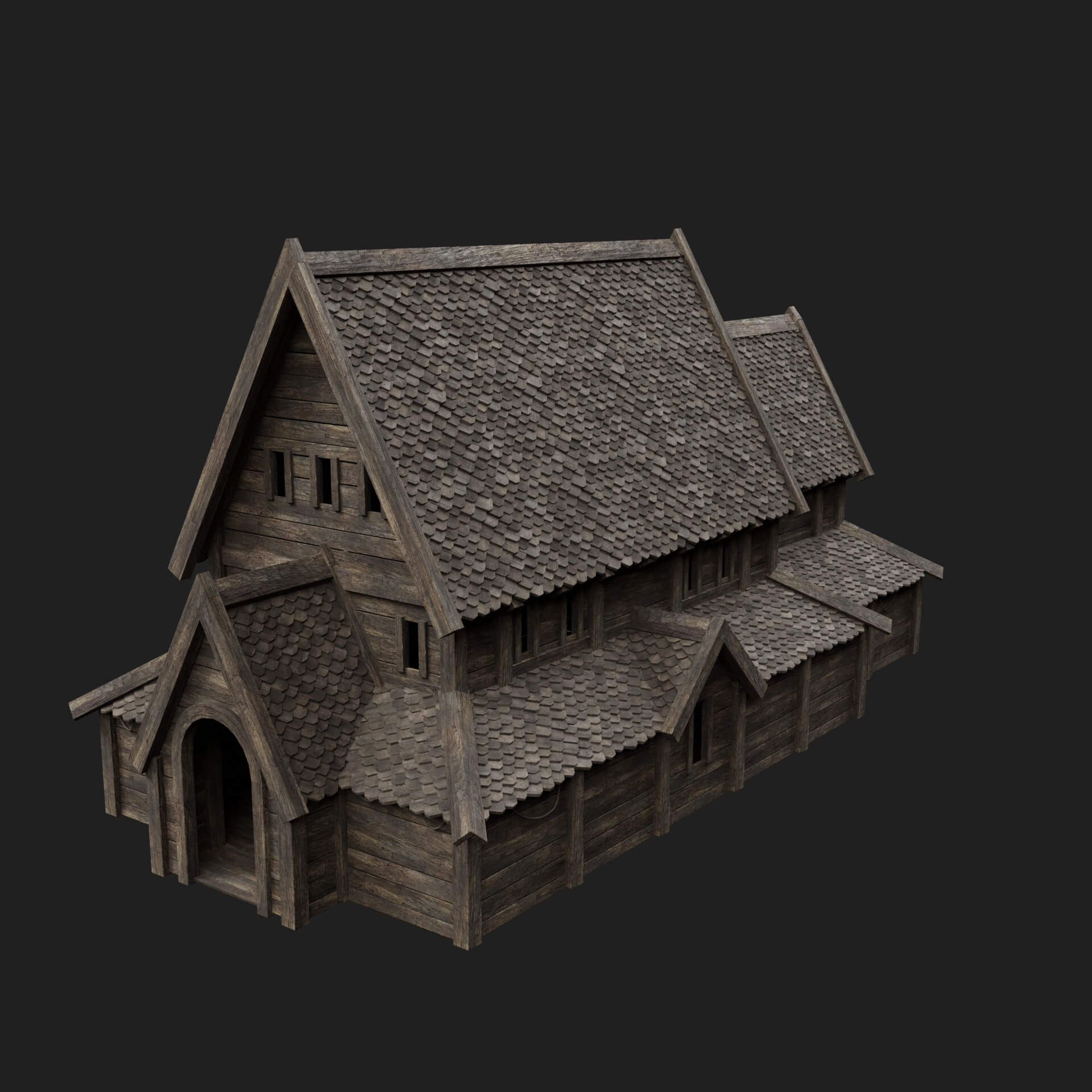 Medieval Wooden Viking Gothic Church Collection - 3D Model by Enterables