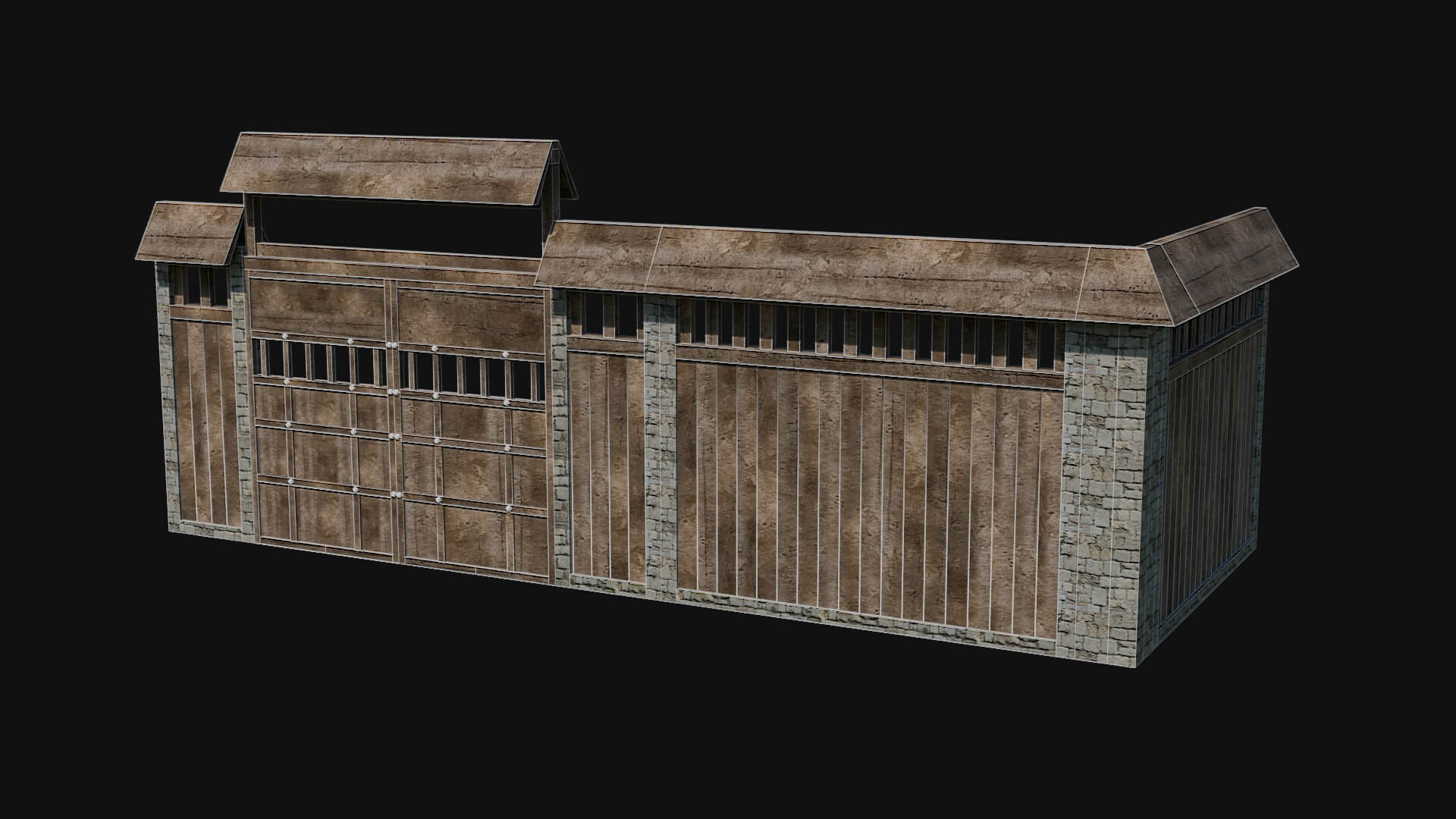 Modular Japanese Feudal Walls Collection - 3D Model by Enterables