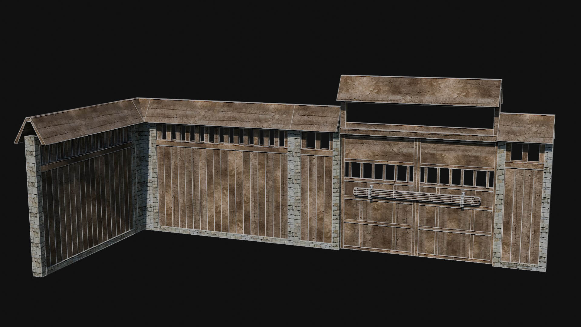 Modular Japanese Feudal Walls Collection - 3D Model by Enterables