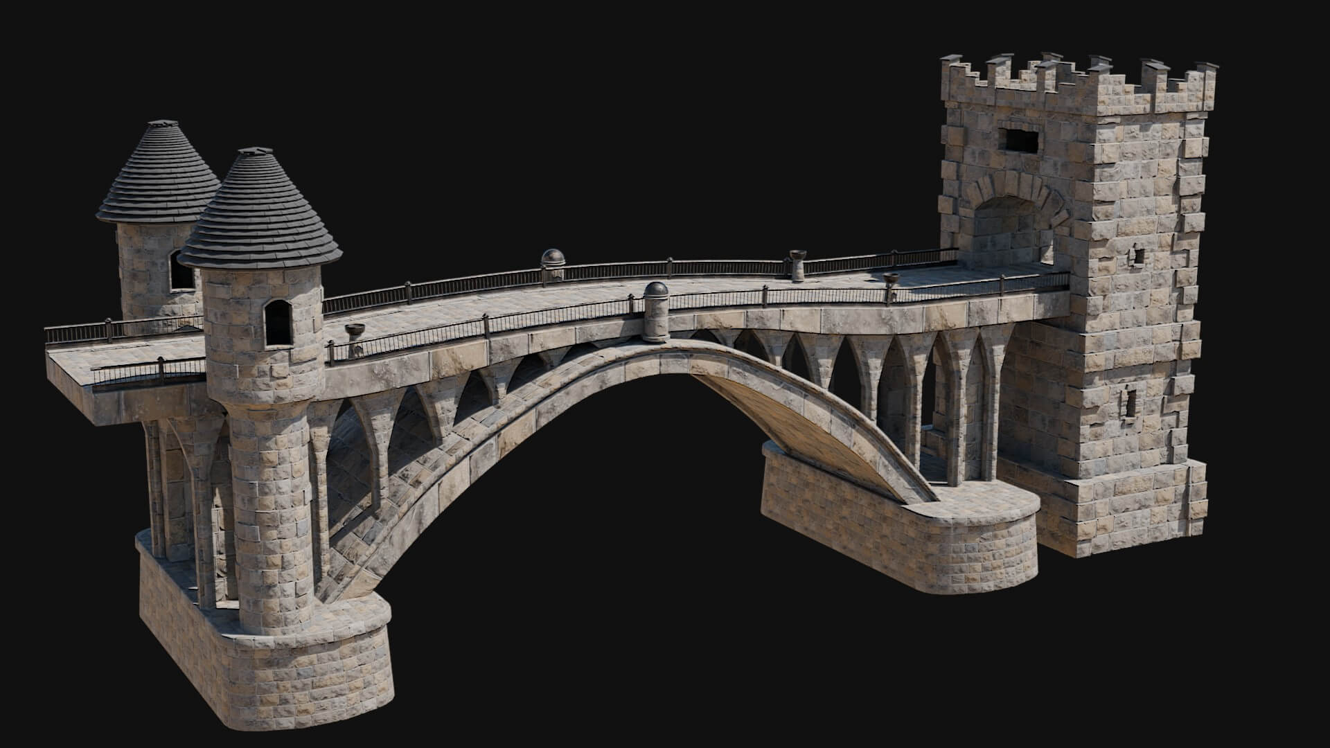 Monumental Castle Bridges Collection - 3D Model by Enterables