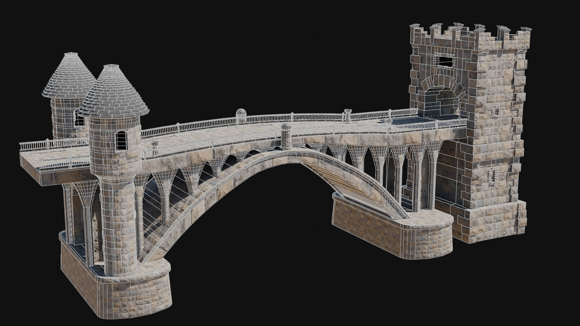 Monumental Castle Bridges Collection - 3D Model by Enterables