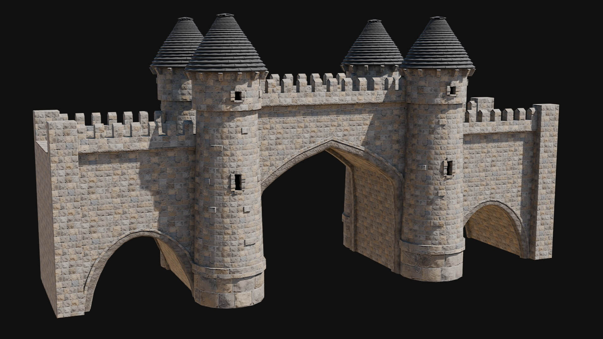 Monumental Castle Bridges Collection - 3D Model by Enterables