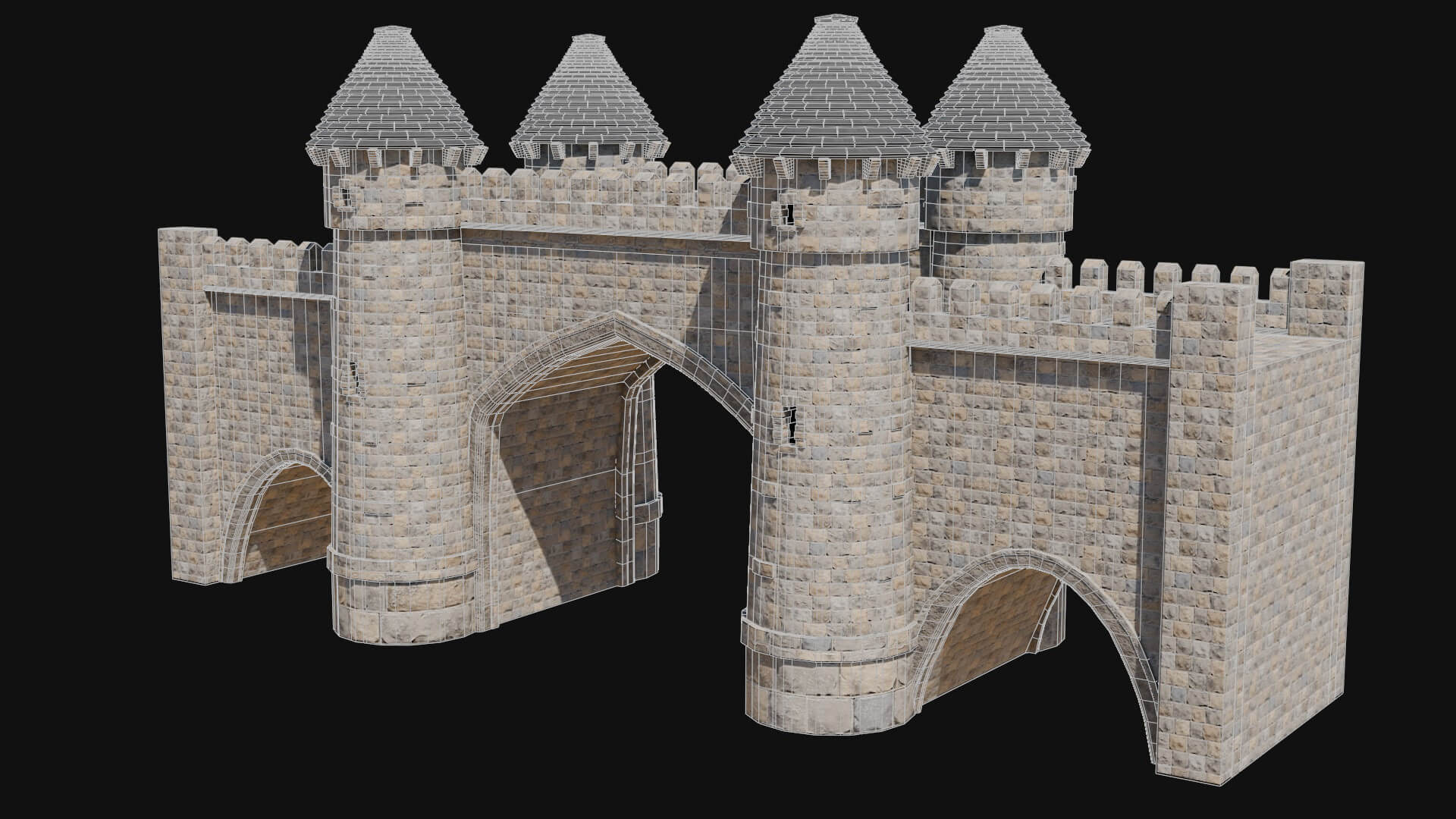 Monumental Castle Bridges Collection - 3D Model by Enterables