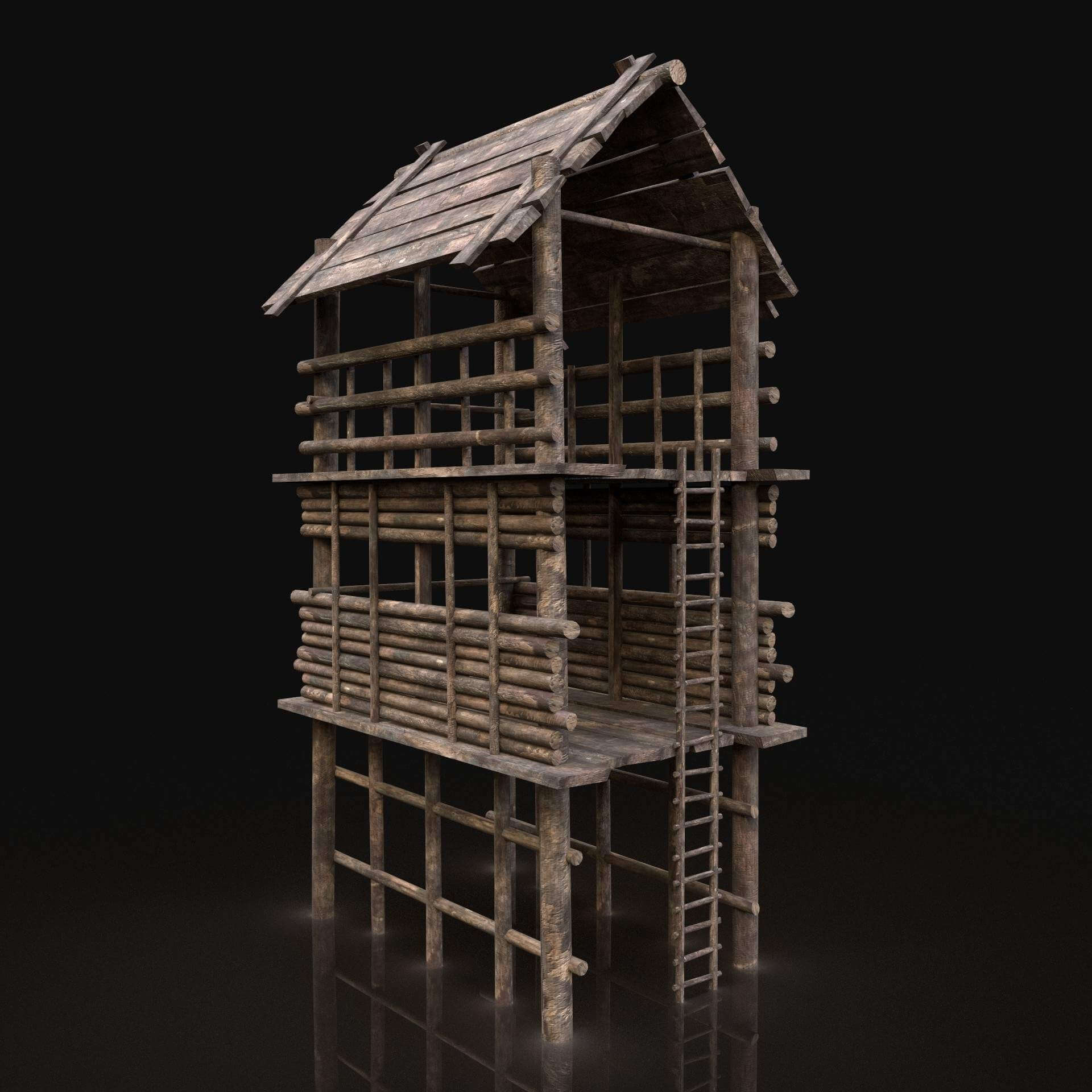 Forest Wooden Watchtower - 3D Model by Enterables