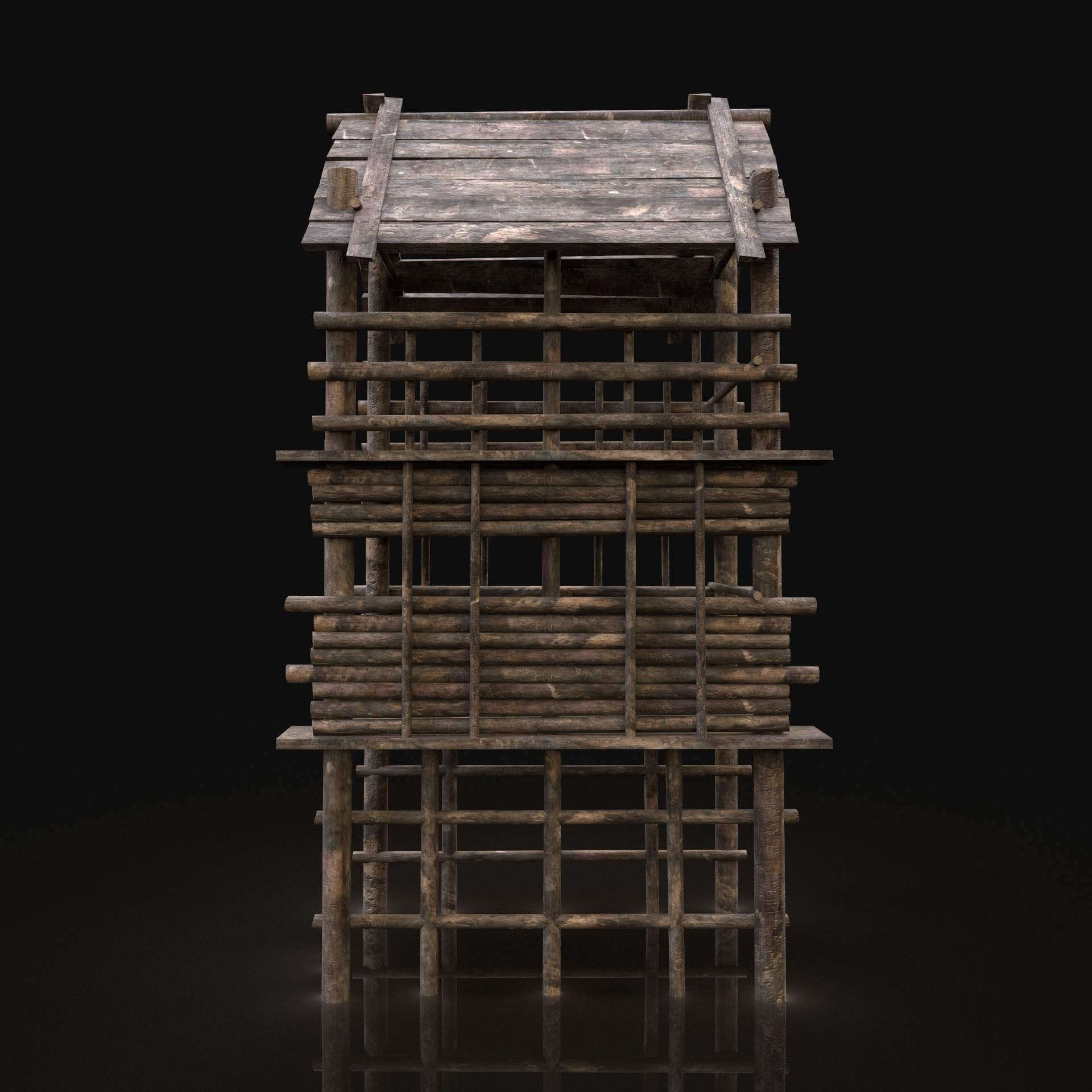 Forest Wooden Watchtower - 3D Model by Enterables